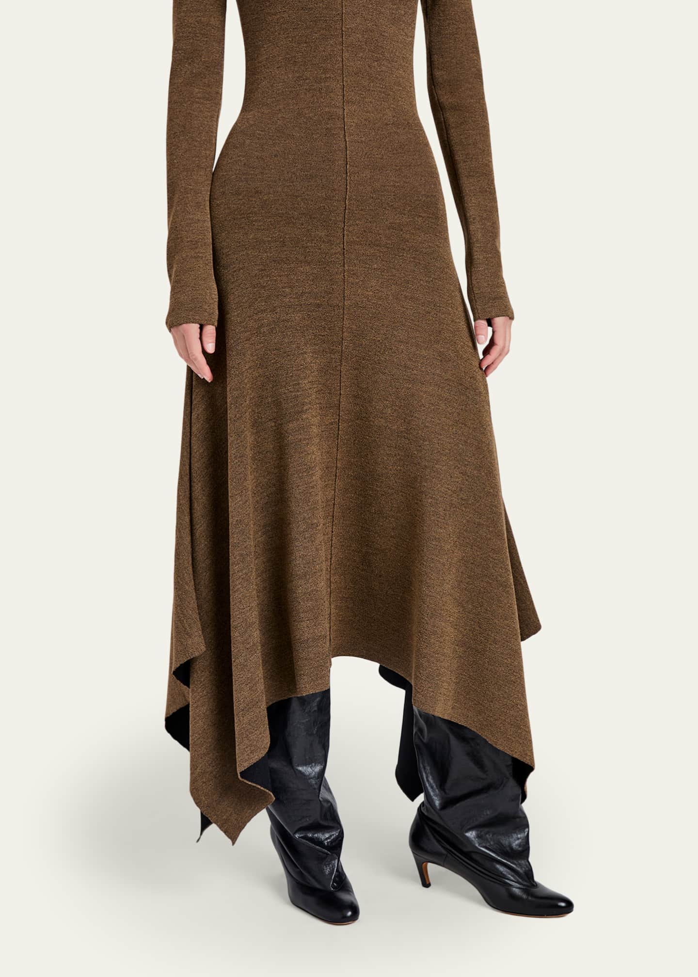 Proenza Schouler Romi Long-Sleeve Textured Sculpted Viscose Dress ...