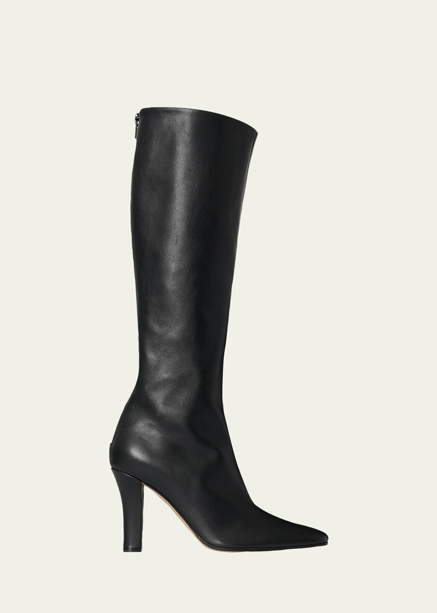 THE ROW 90mm Mona Leather Knee-High Boots - Bergdorf Goodman