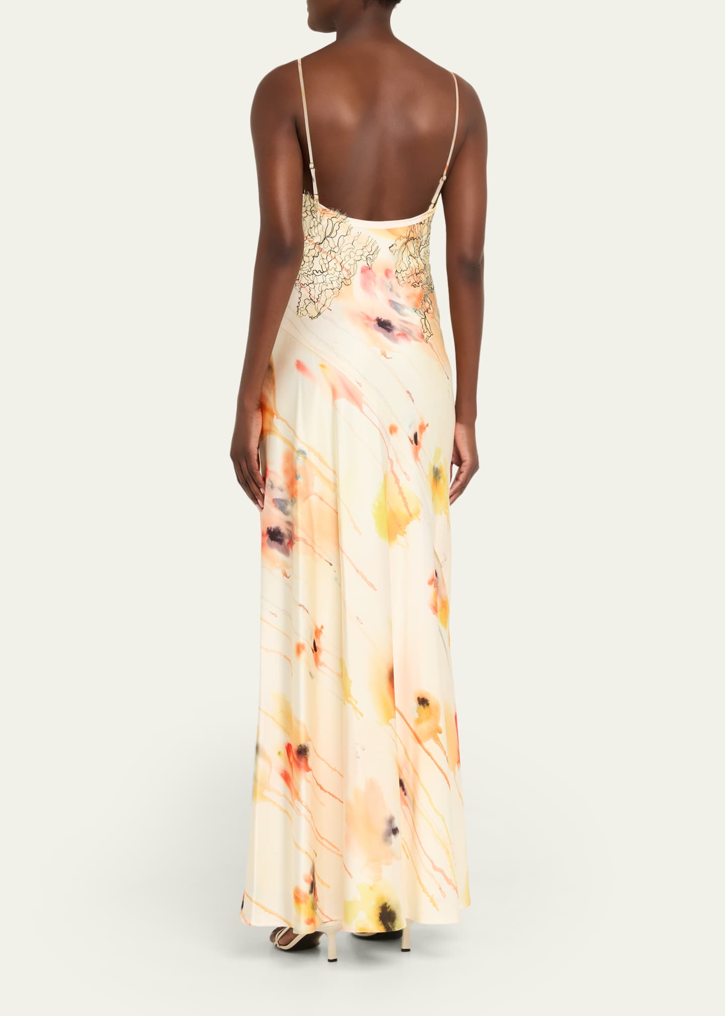 Jason Wu Collection Watercolor Floral Lace-Trim Slip Gown - Bergdorf ...