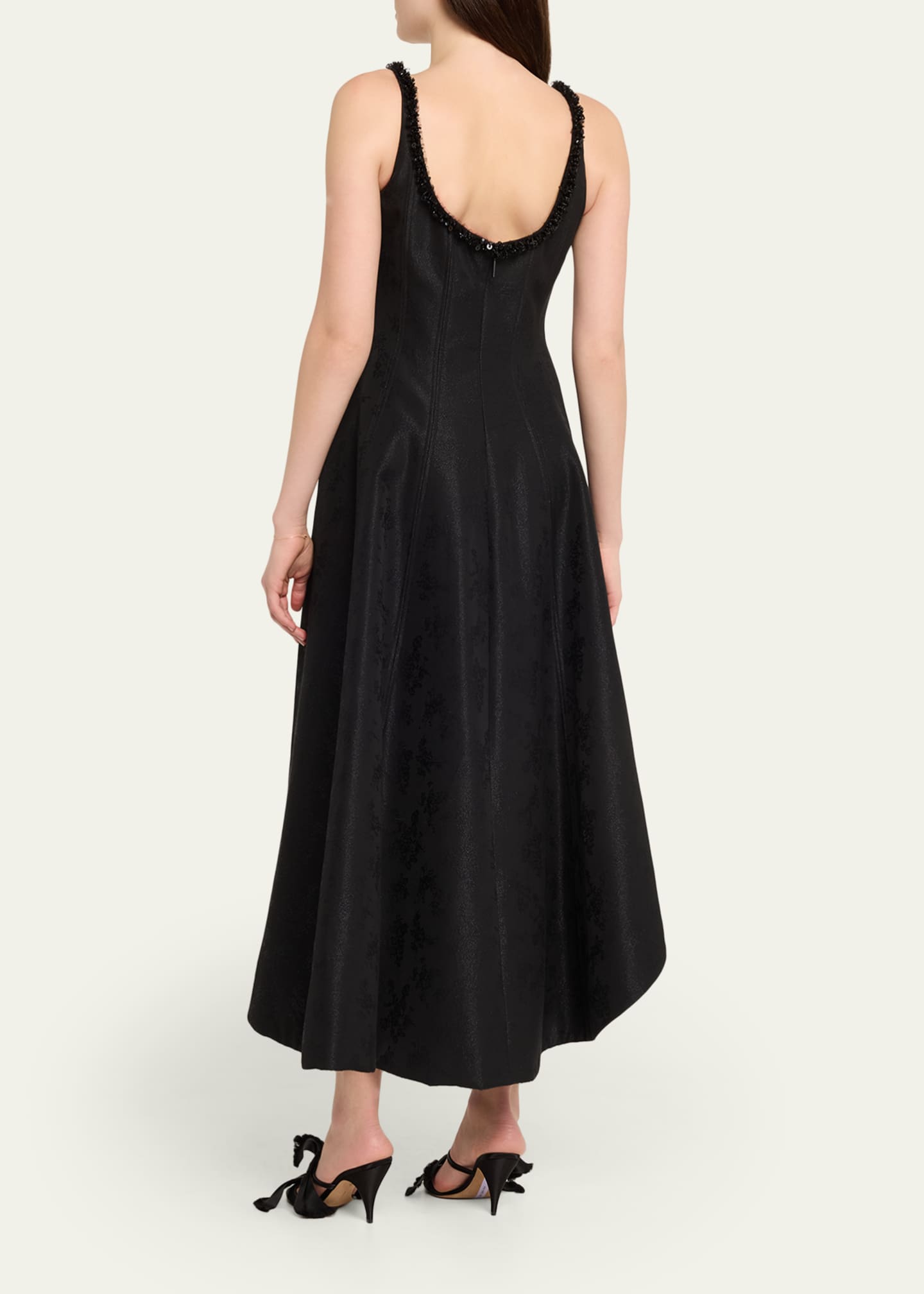 Jason Wu Collection Asymmetric Metallic Floral Jacquard Midi Dress ...