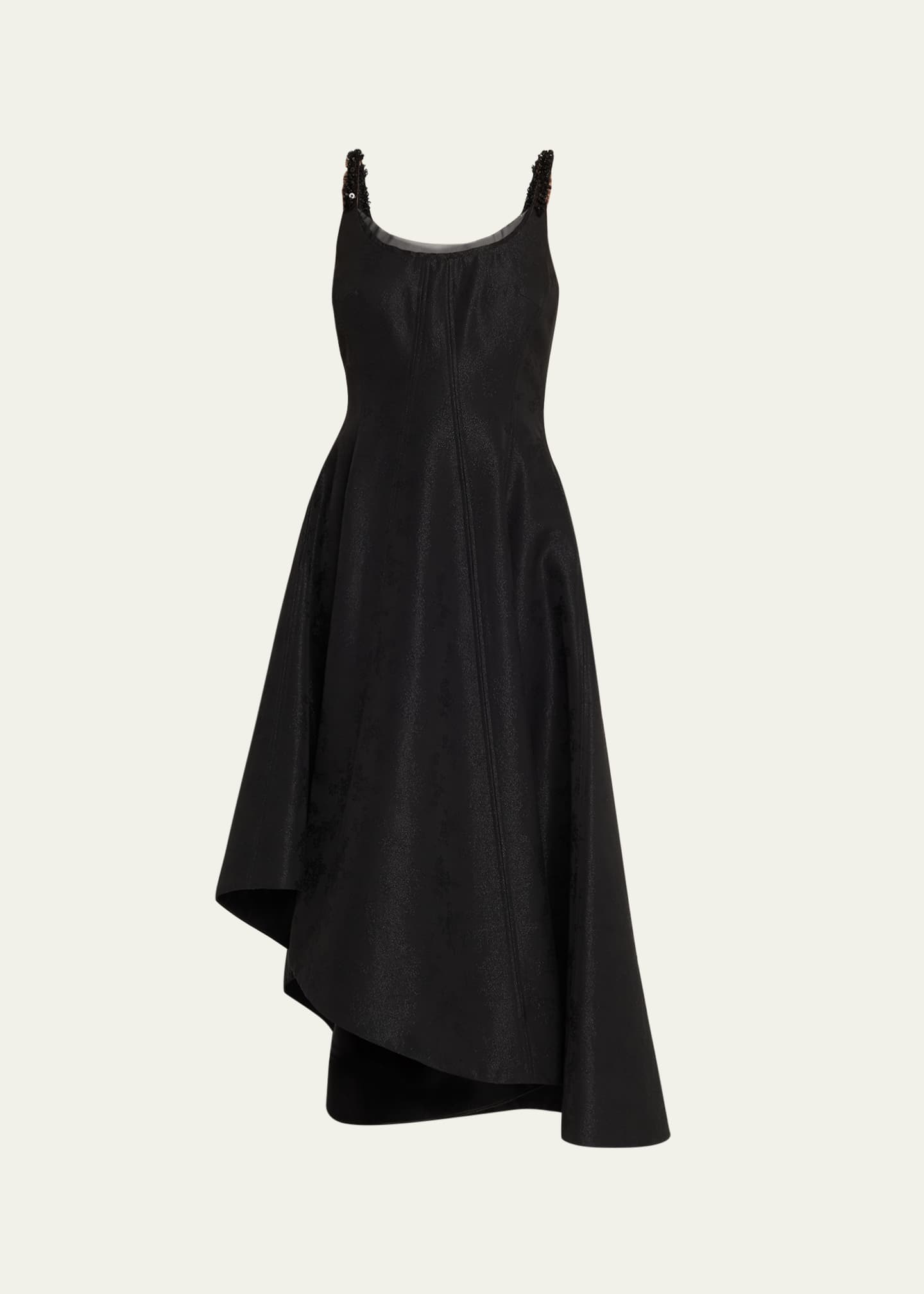 Jason Wu Collection Asymmetric Metallic Floral Jacquard Midi Dress ...