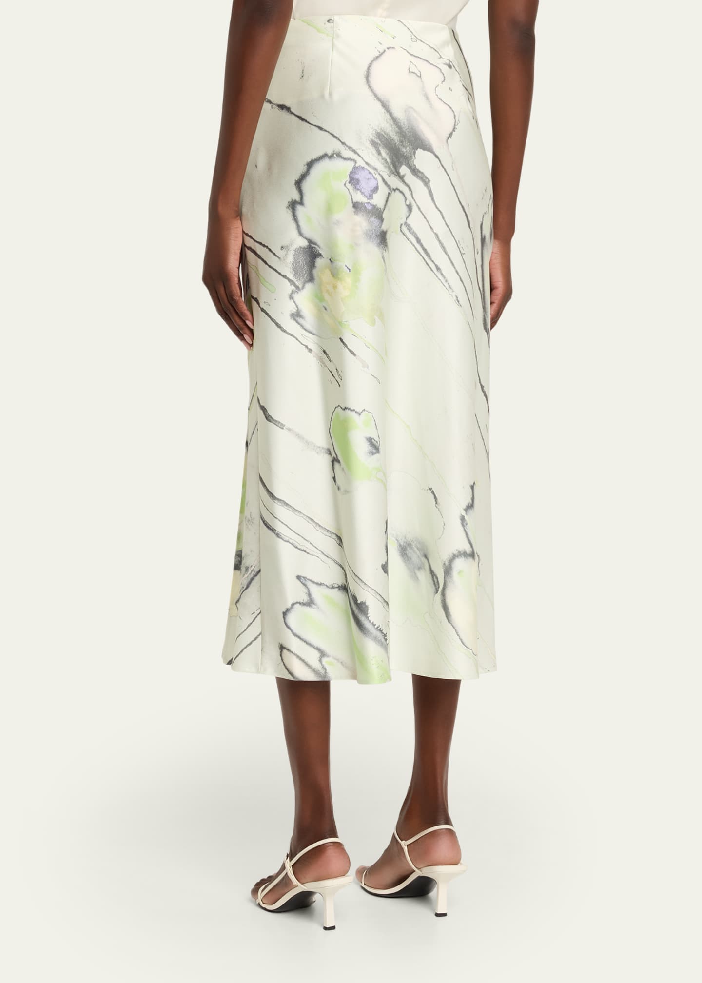 Jason Wu Collection Watercolor Crepe Satin Slip Midi Skirt - Bergdorf ...