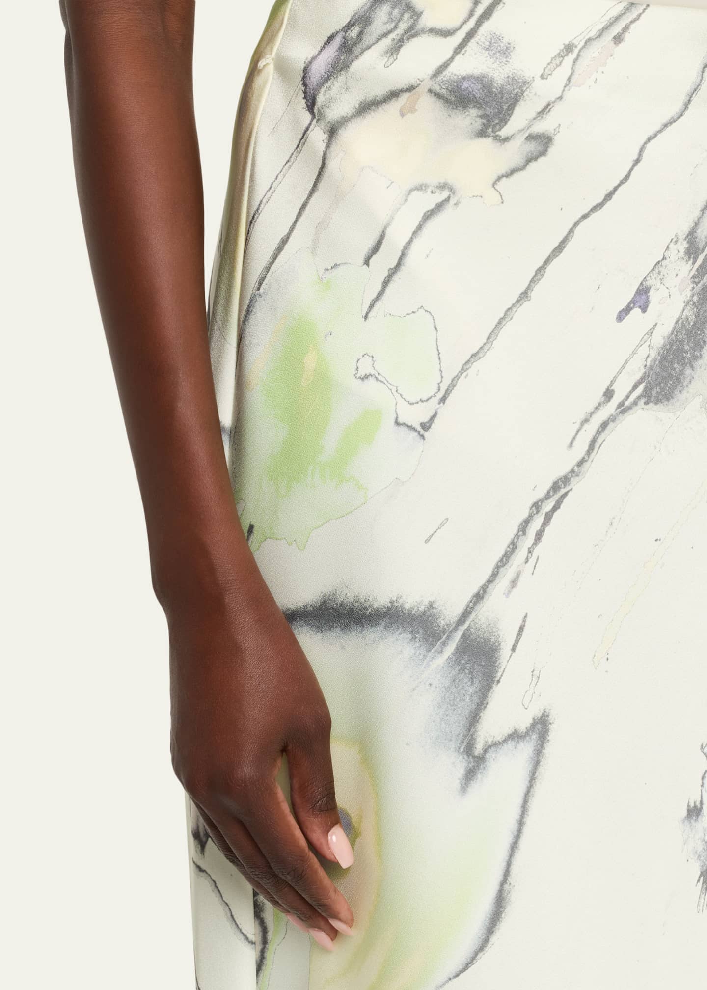 Jason Wu Collection Watercolor Crepe Satin Slip Midi Skirt - Bergdorf ...