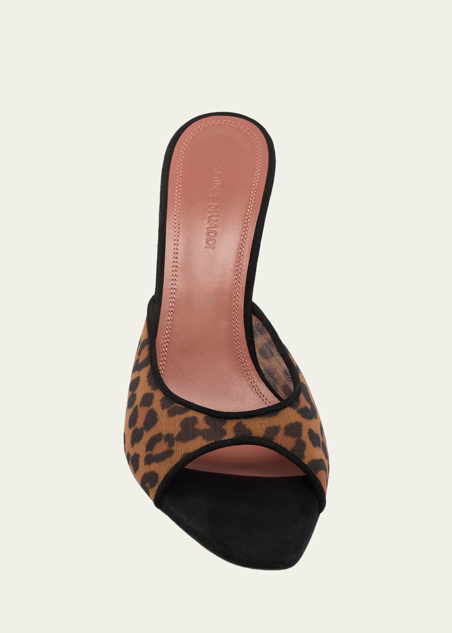 Amina Muaddi Alexa Leopard Mesh Mule Pumps - Bergdorf Goodman