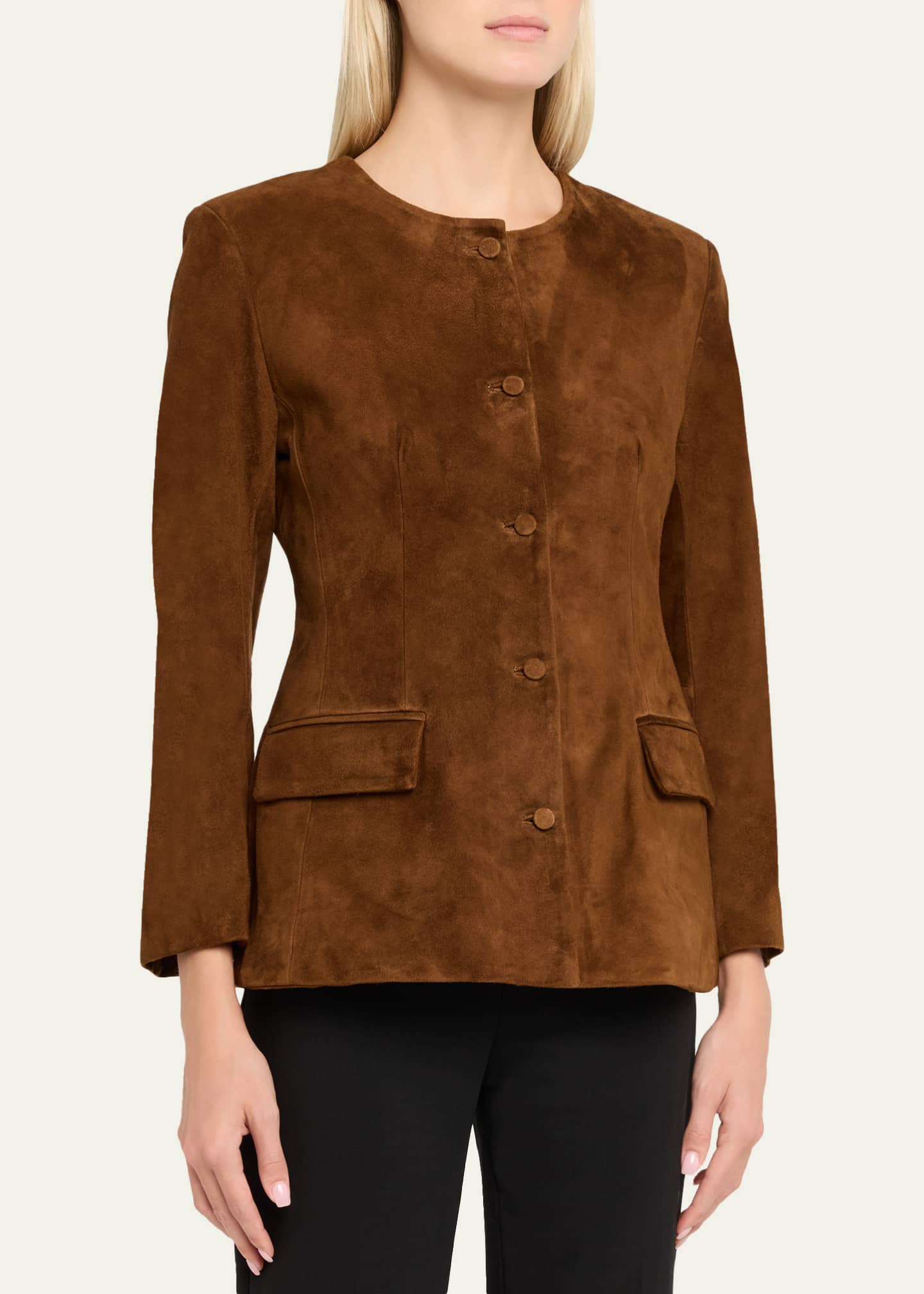 AEXAE Contoured Suede Jacket - Bergdorf Goodman