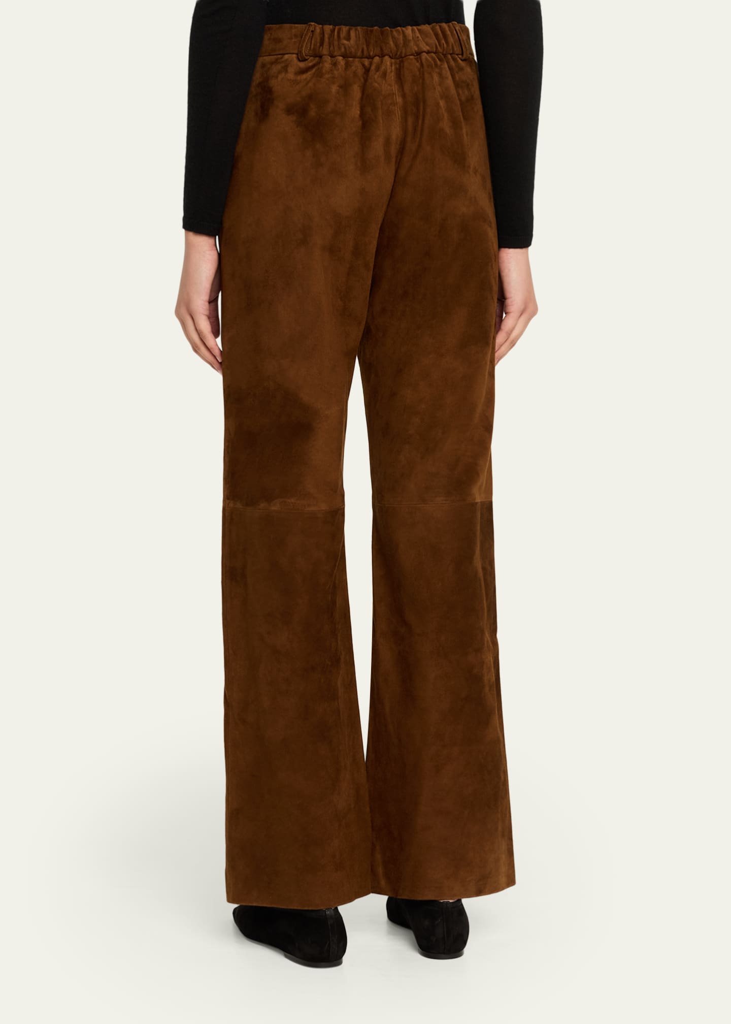 AEXAE Suede Straight-Leg Pants - Bergdorf Goodman