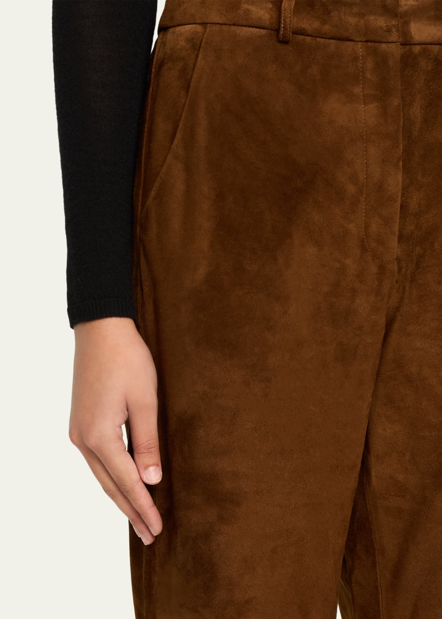 AEXAE Suede Straight-Leg Pants - Bergdorf Goodman