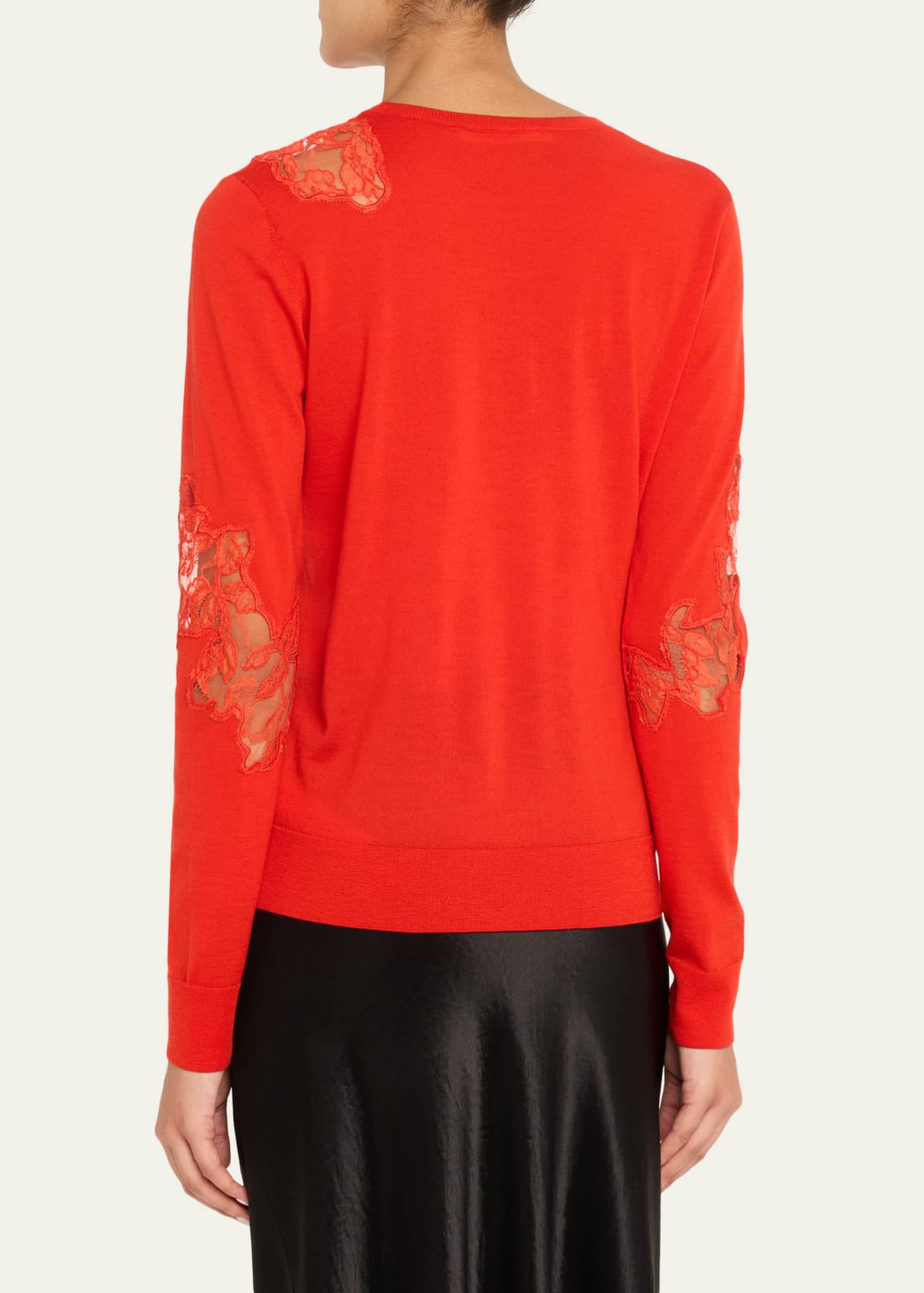 Jason Wu Collection Lace-Inset Merino Wool Sweater - Bergdorf Goodman