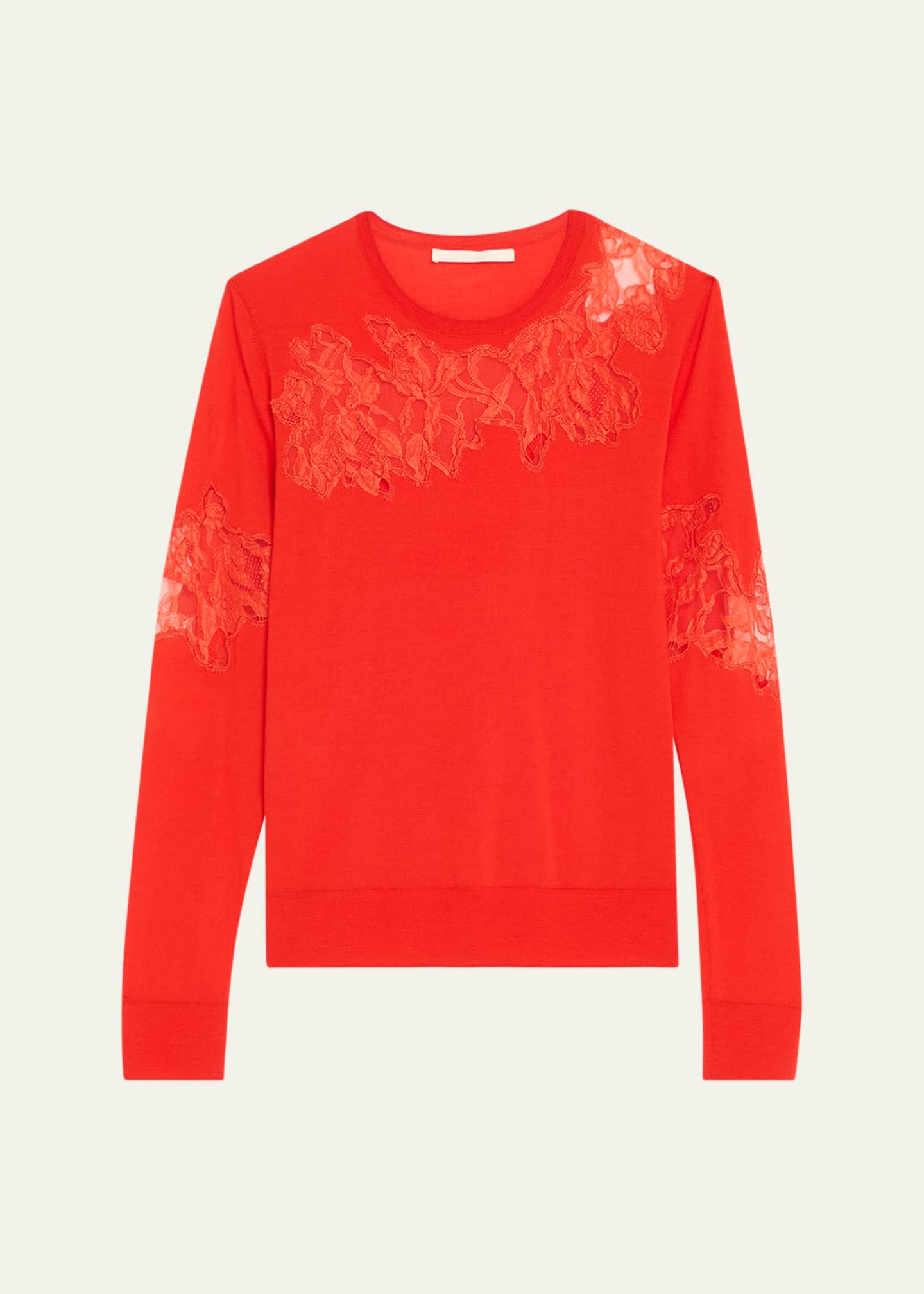 Jason Wu Collection Lace-Inset Merino Wool Sweater - Bergdorf Goodman