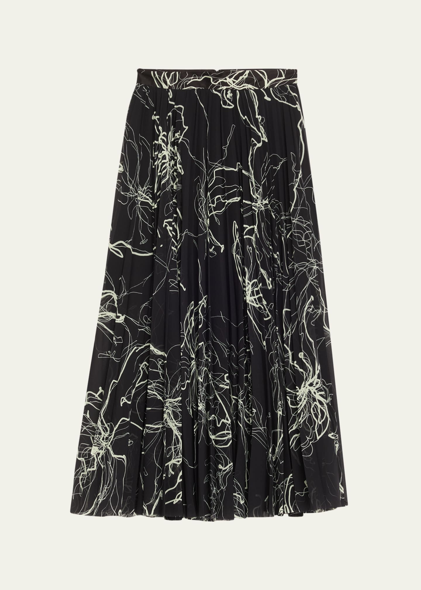 Jason Wu Collection Pleated Floral-Print Chiffon Midi Skirt - Bergdorf ...