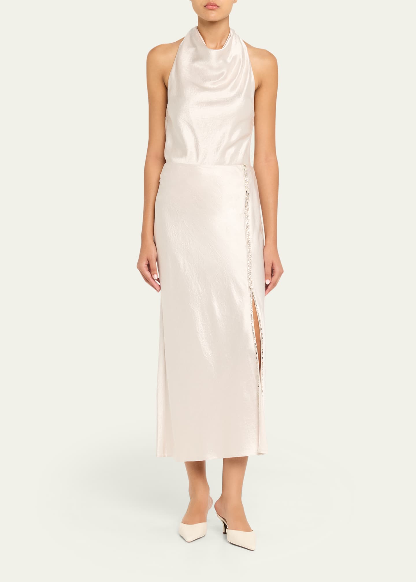 Jason Wu Collection Crystal-Trim Washed Twill Bias Midi Skirt ...
