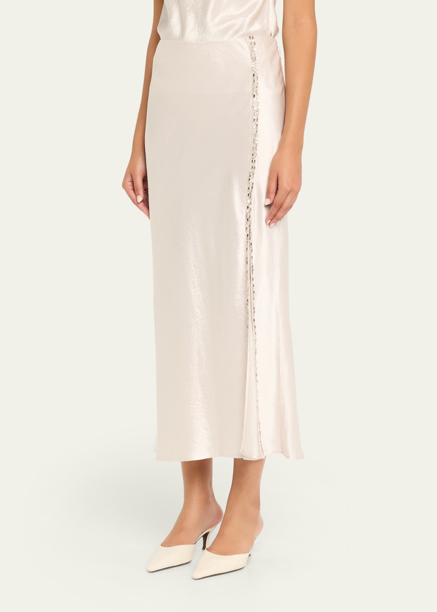 Jason Wu Collection Crystal-Trim Washed Twill Bias Midi Skirt ...