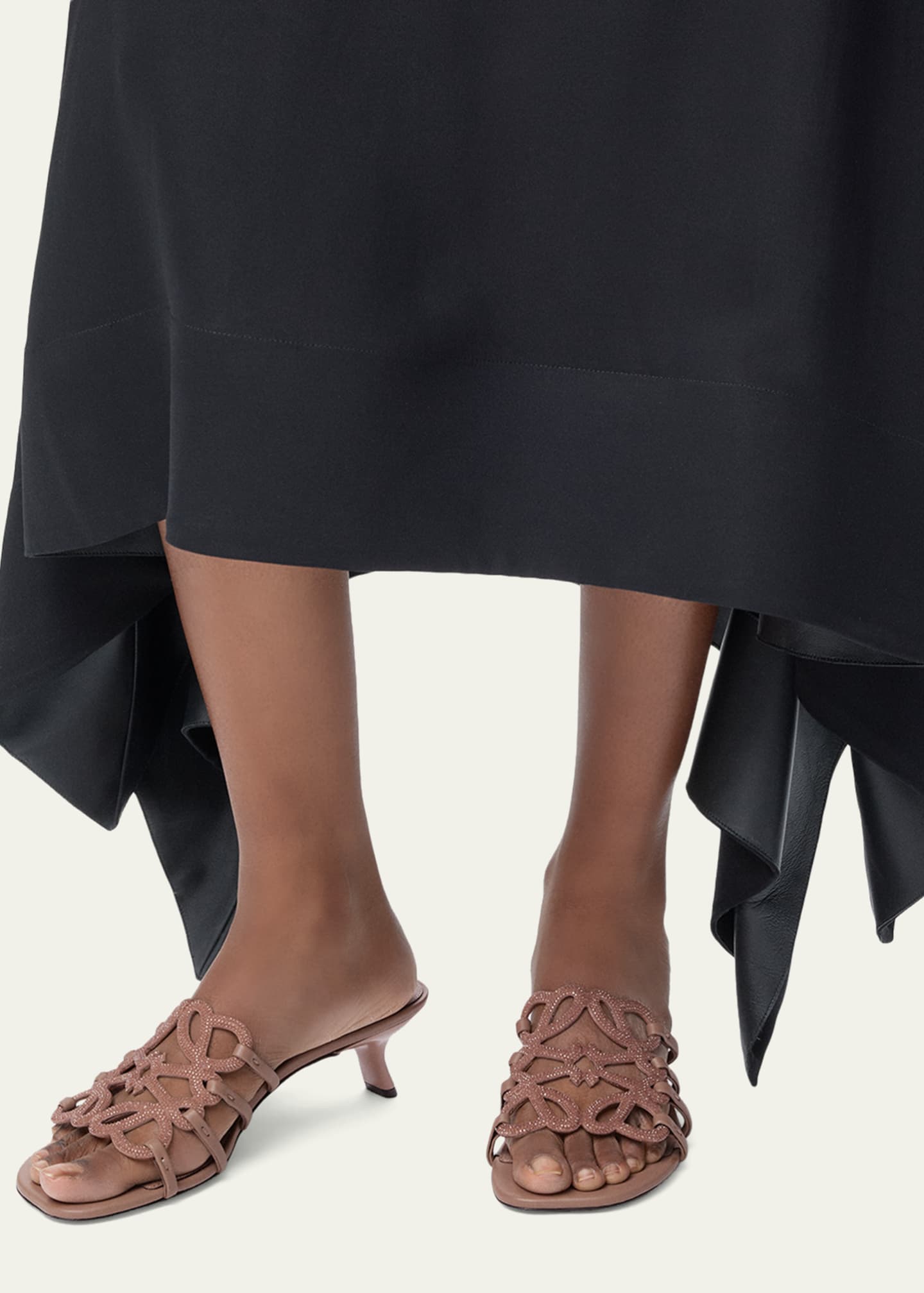 Loewe 45mm Petal Anagram Embellished Leather Mule Sandals - Bergdorf ...