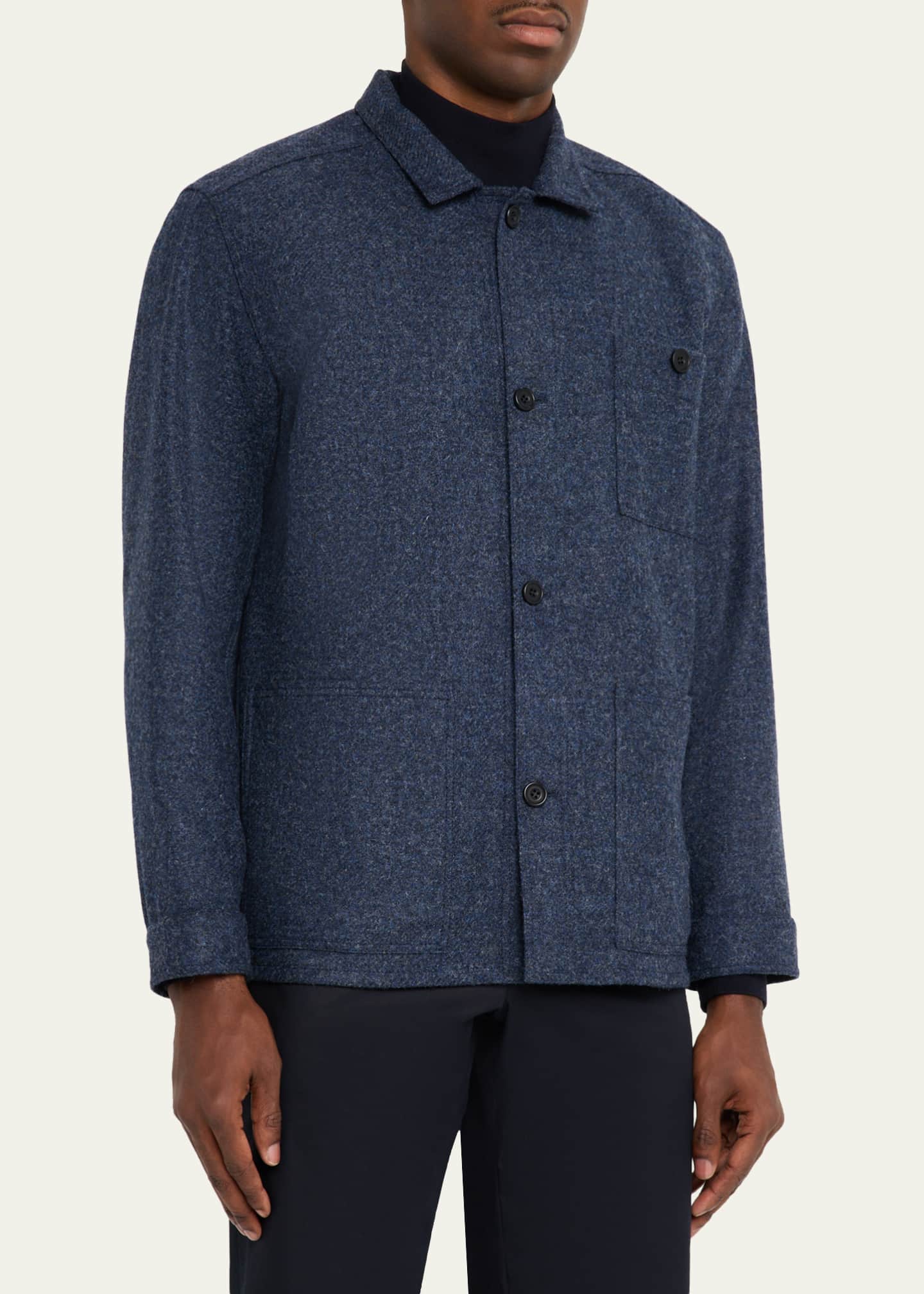 Anderson & Sheppard Men's Wool Patch-Pocket Shirt Jacket - Bergdorf Goodman