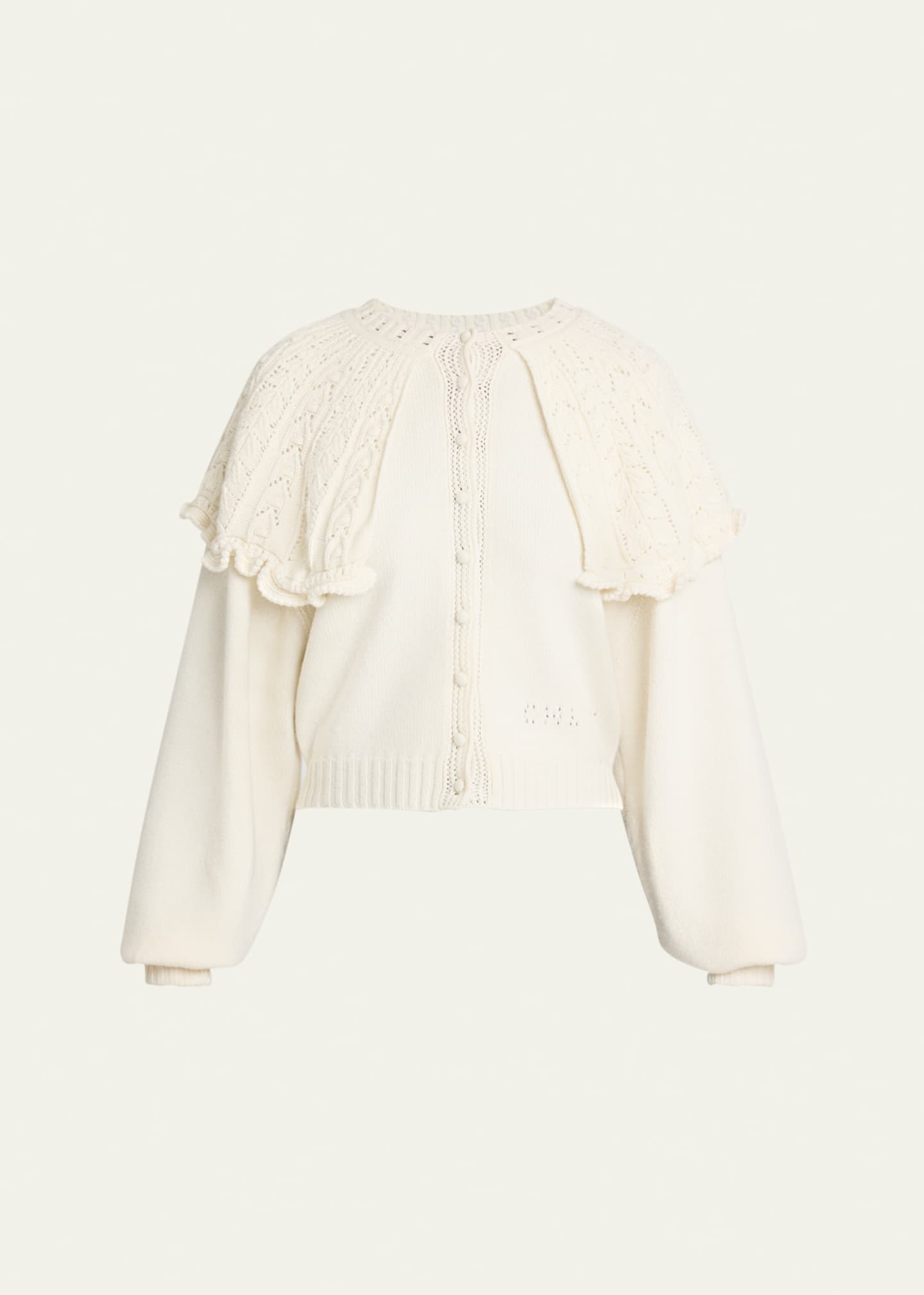 Chloe Wool-Cashmere Pointelle Capelet Cardigan - Bergdorf Goodman