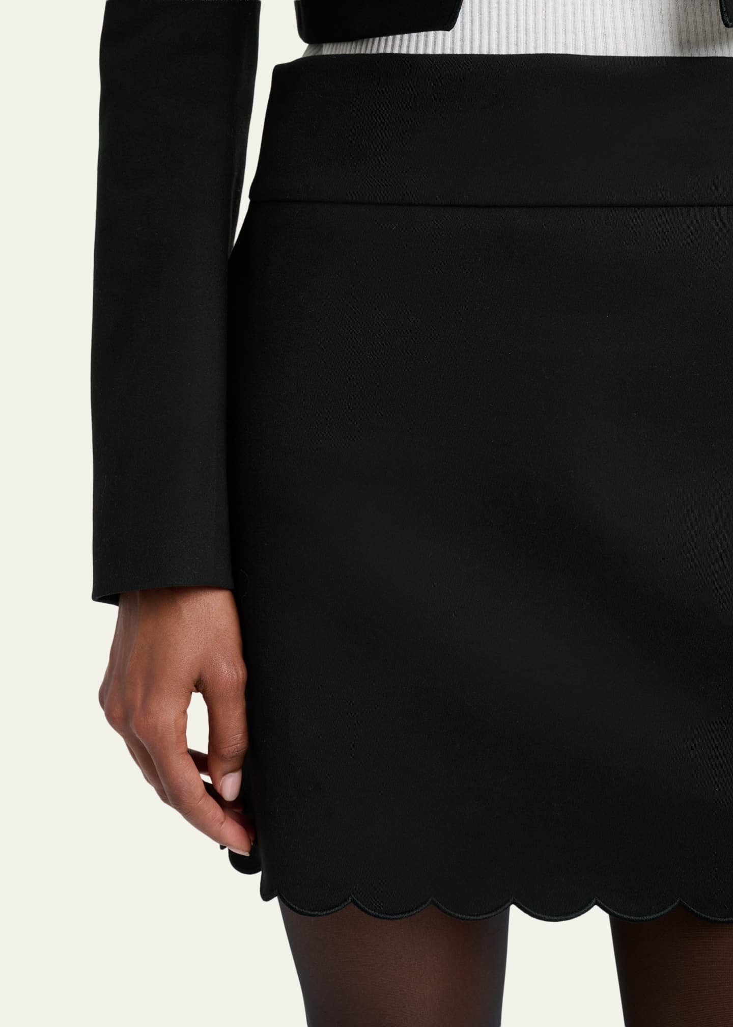 Chloe Scalloped Soft Cavalry Mini Skirt - Bergdorf Goodman