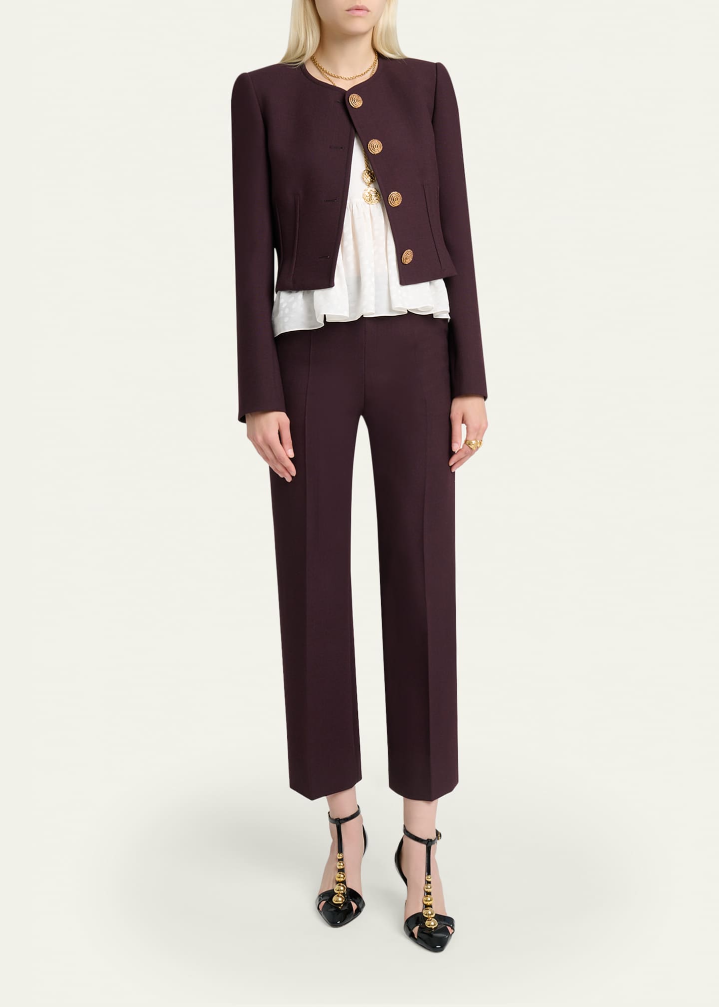 Chloe Dot Silk Jacquard Sleeveless Peplum Blouse - Bergdorf Goodman