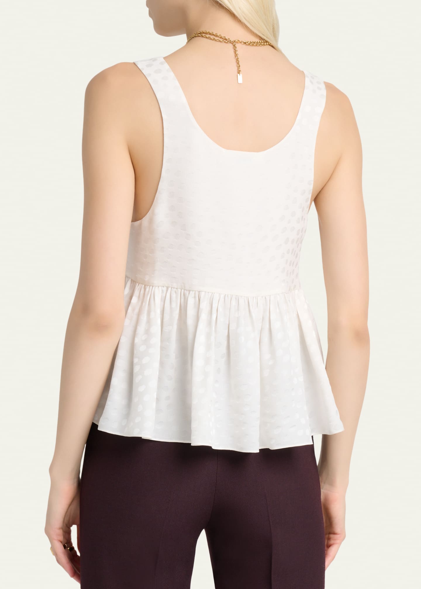 Chloe Dot Silk Jacquard Sleeveless Peplum Blouse - Bergdorf Goodman