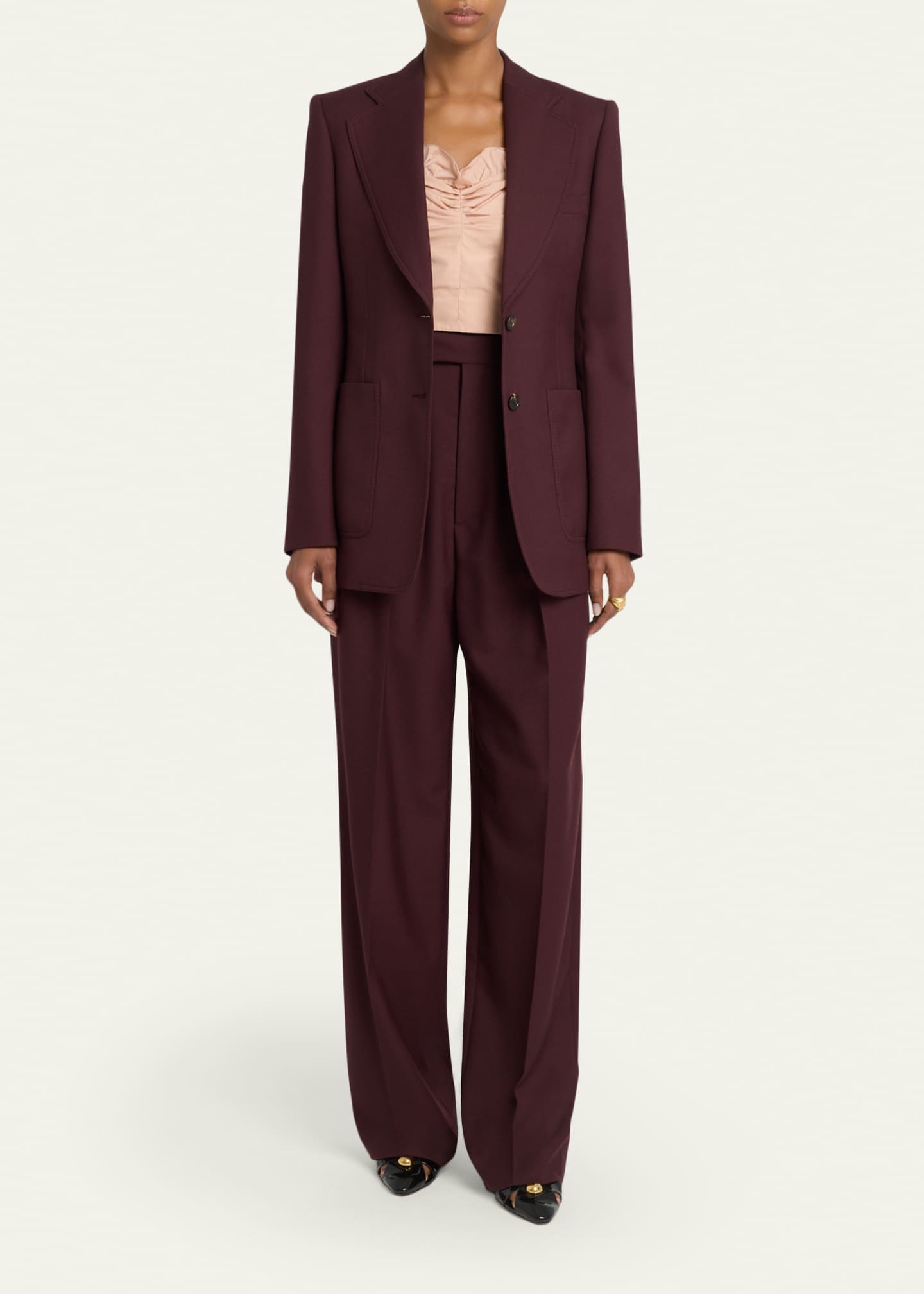 Chloe Wool Gabardine Single-Breasted Blazer Jacket - Bergdorf Goodman
