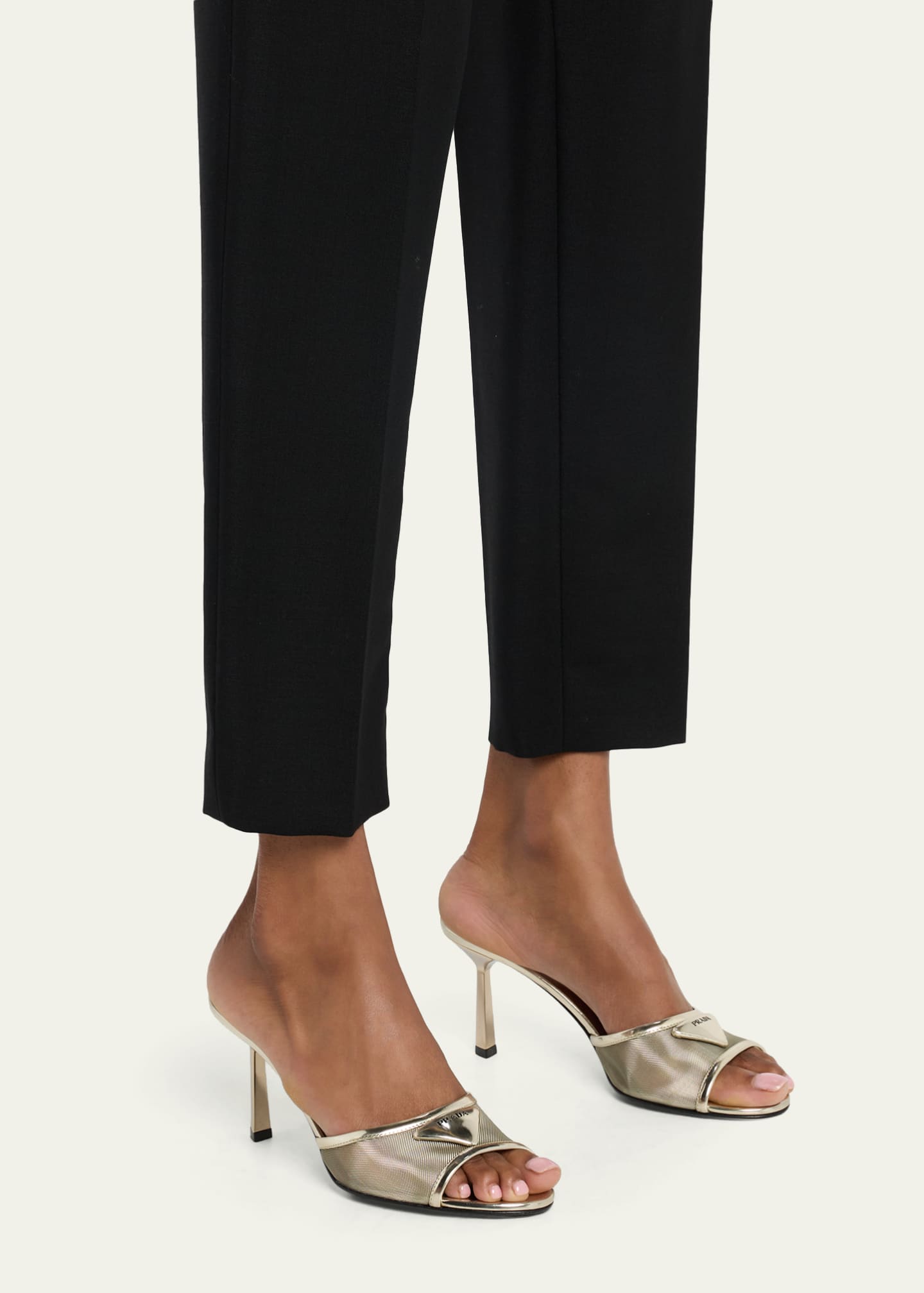 Prada 75mm Metallic Leather Mesh Sandals - Bergdorf Goodman