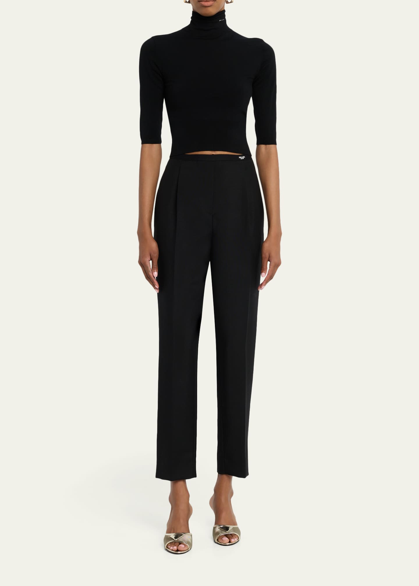 Prada 75mm Metallic Leather Mesh Sandals - Bergdorf Goodman