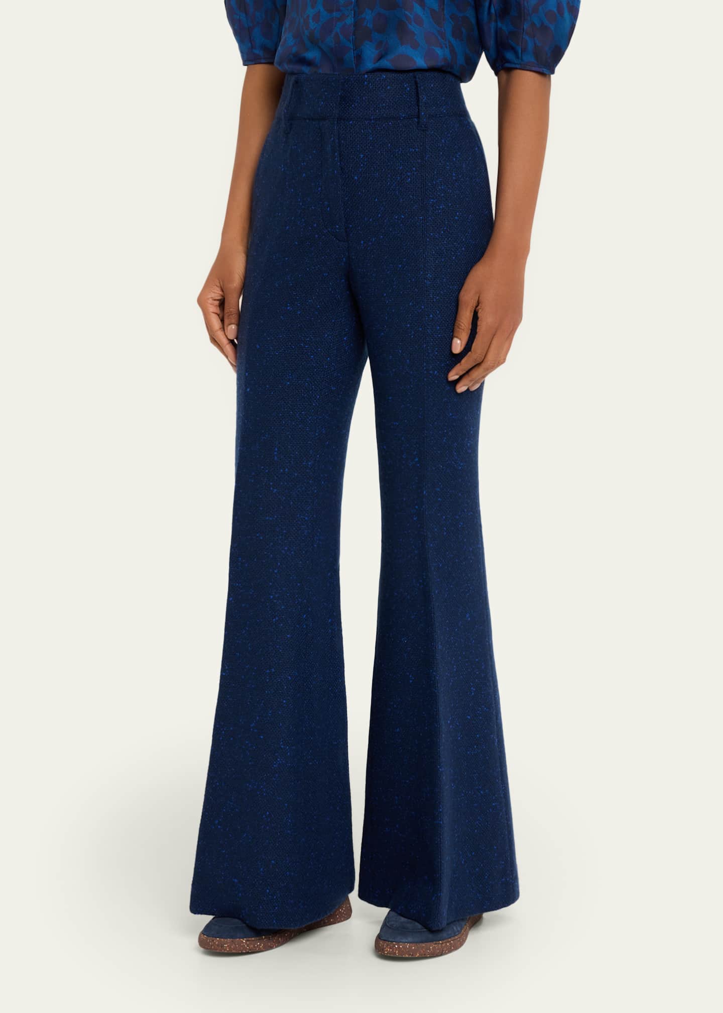Gabriela Hearst Rhein Speckled Tweed Flare Pants - Bergdorf Goodman