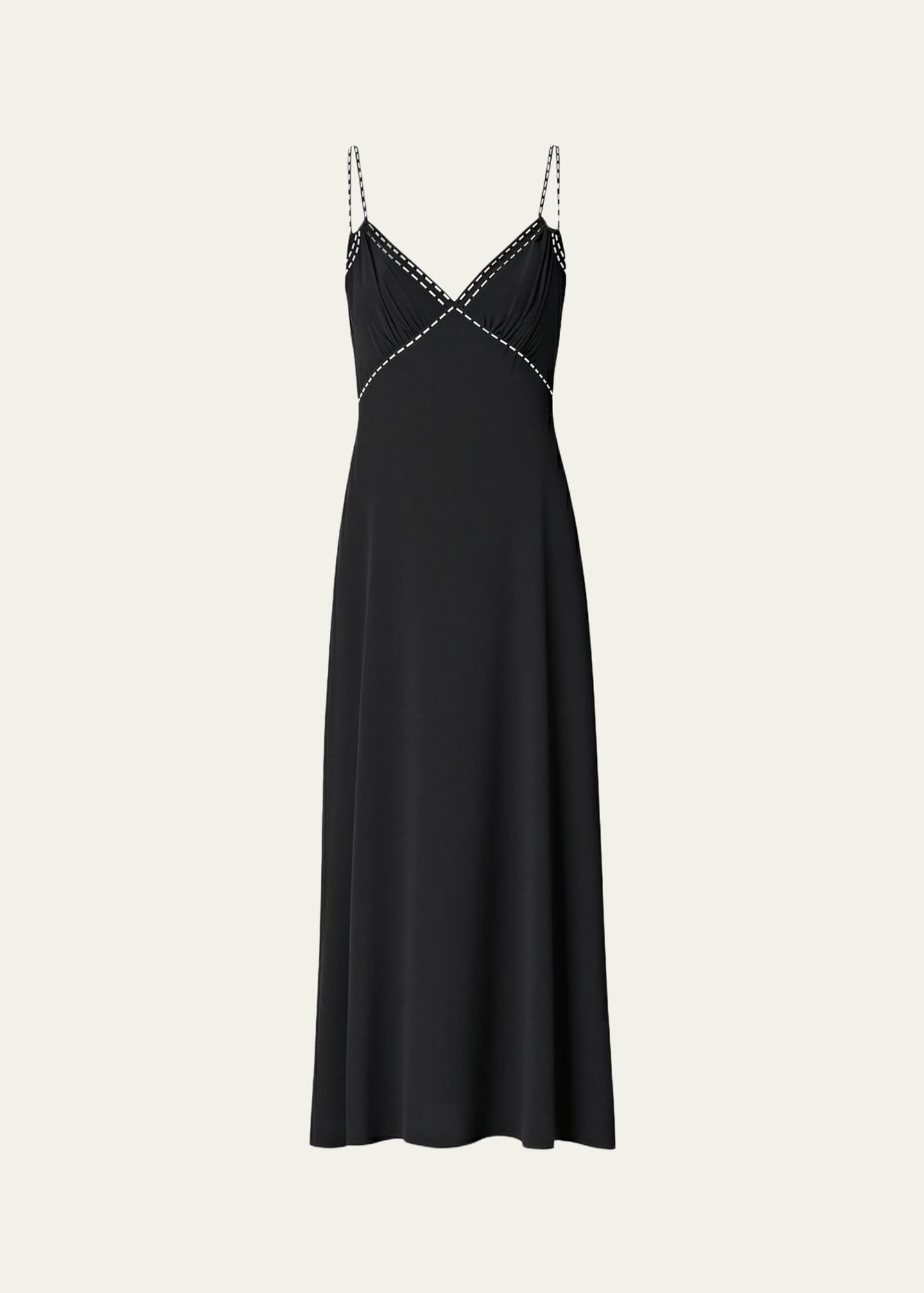 Diane von Furstenberg Iris Glass-Embellished Empire Silk Midi Dress ...