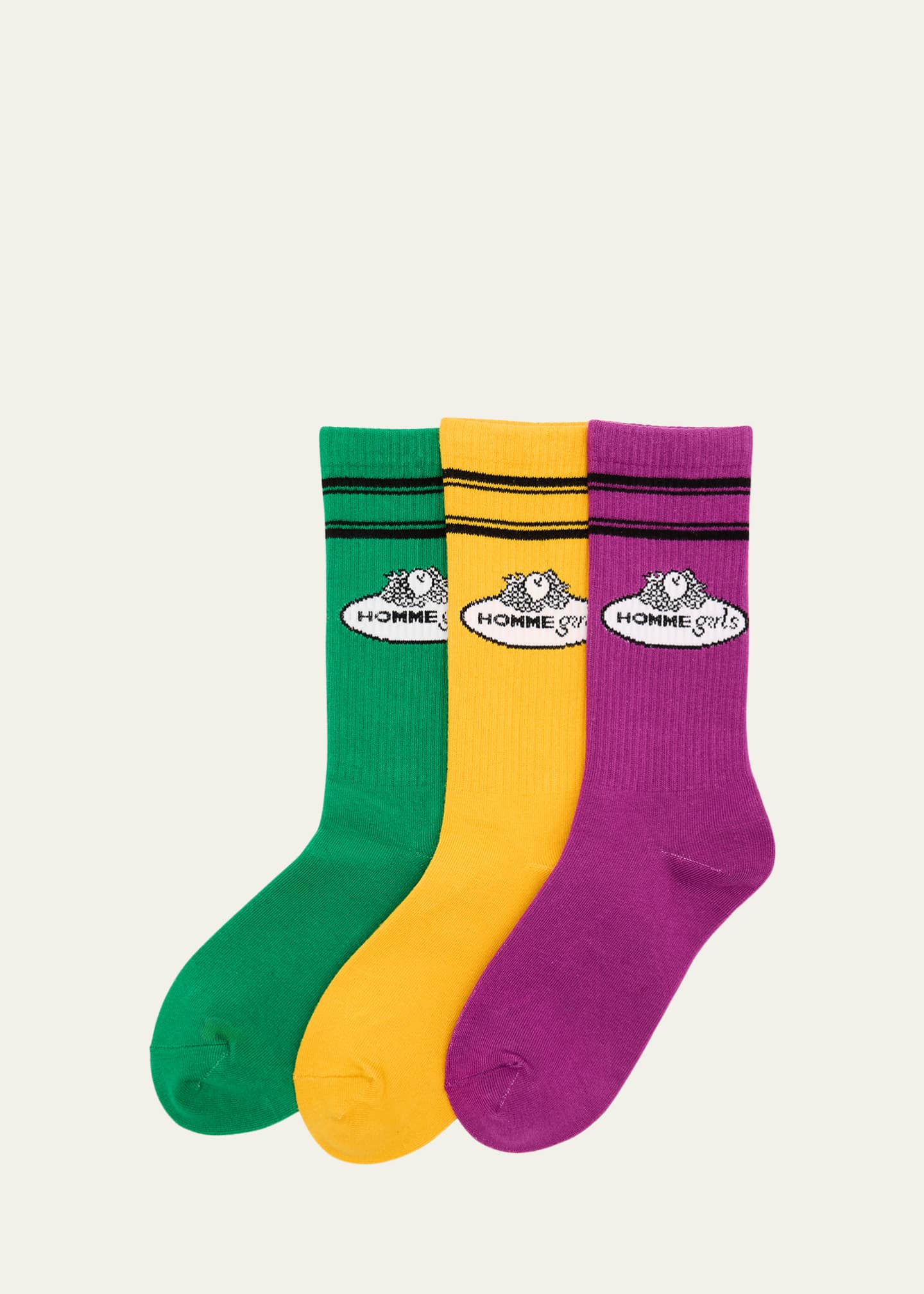 HOMMEGIRLS x Fruit Of The Loom 3-Pack Crew Socks - Bergdorf Goodman