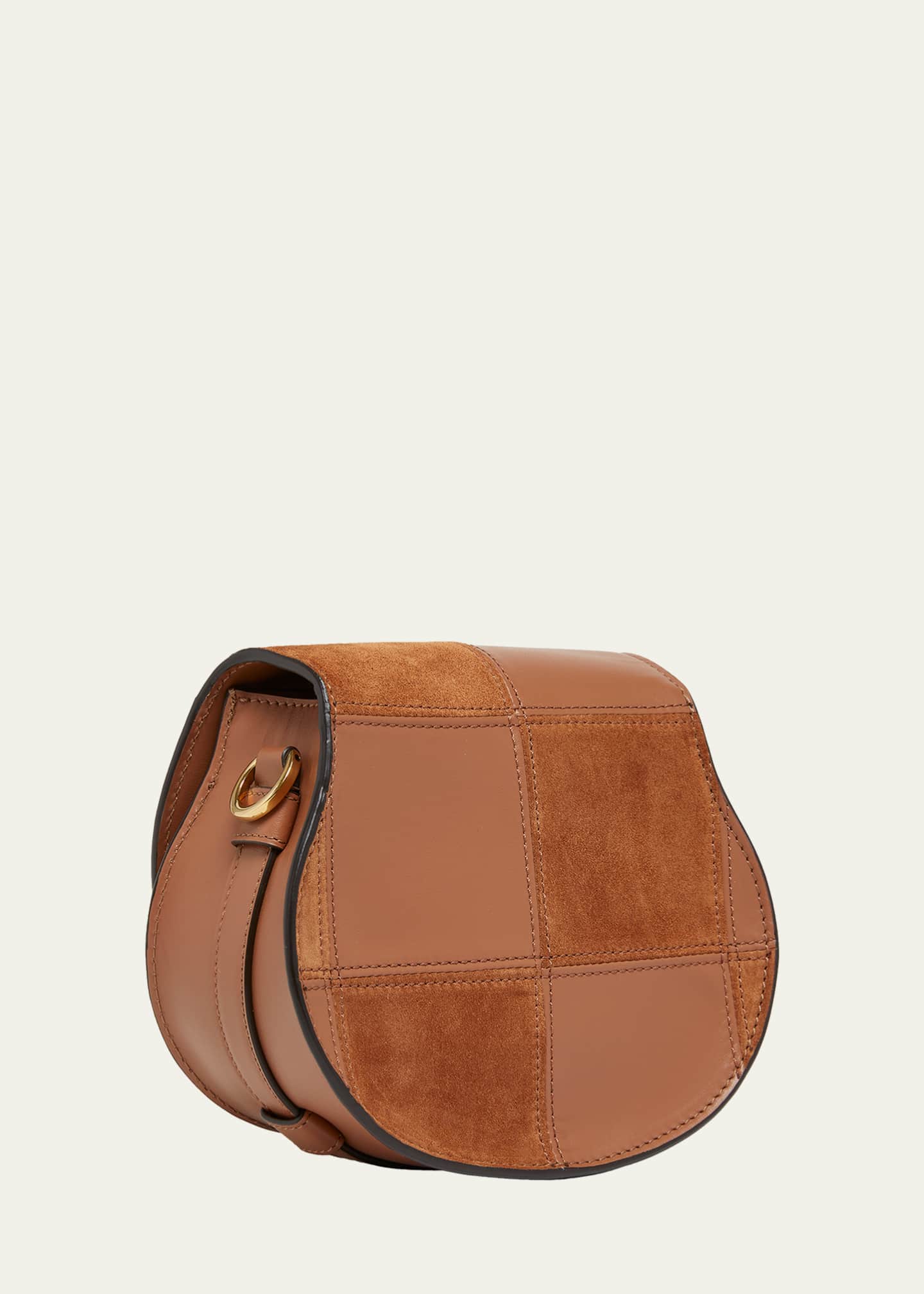 Chloe Marcie Medium Saddle Crossbody Bag in Patchwork Leather ...