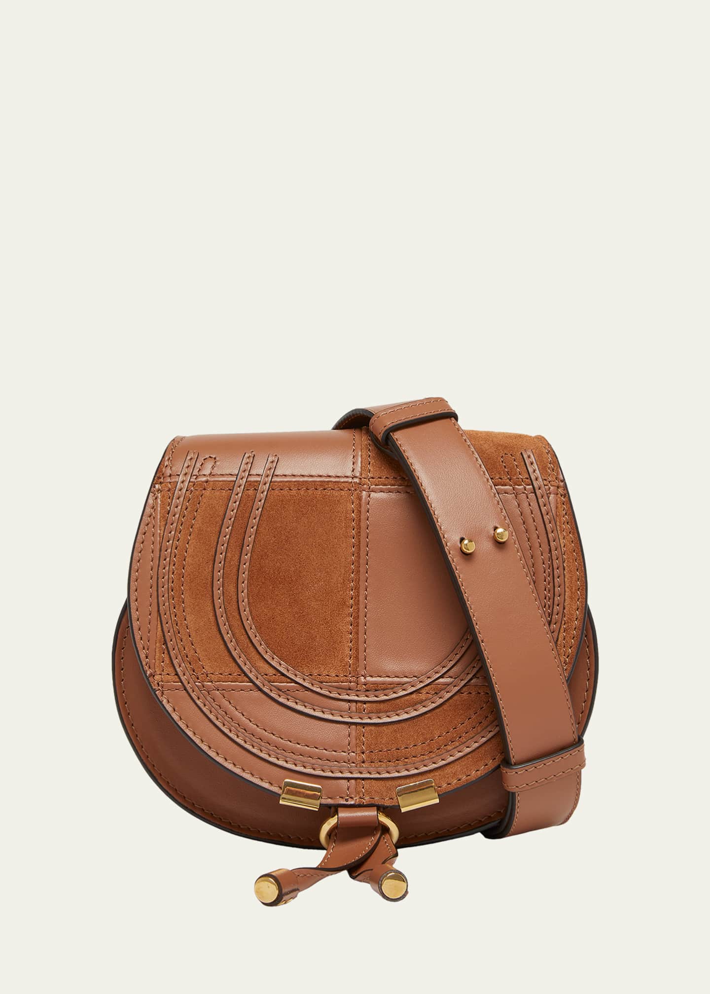 Chloe Marcie Medium Saddle Crossbody Bag in Patchwork Leather ...