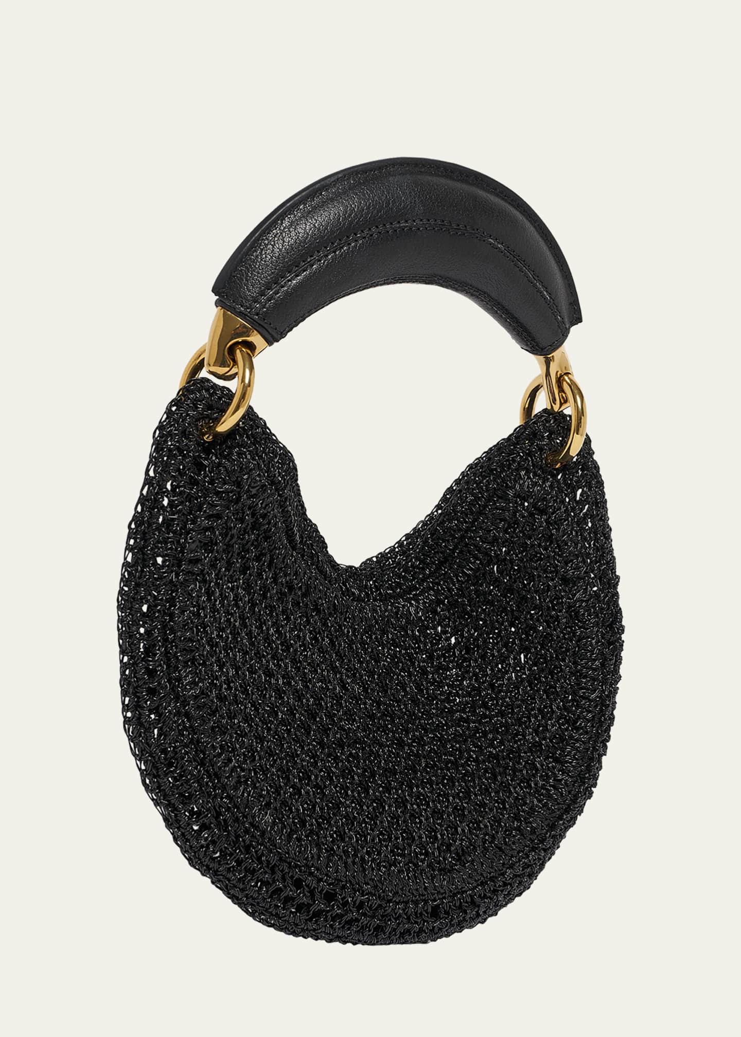 Chloe Summer Banana Mini Hobo Bag in Metallic Crochet - Bergdorf Goodman