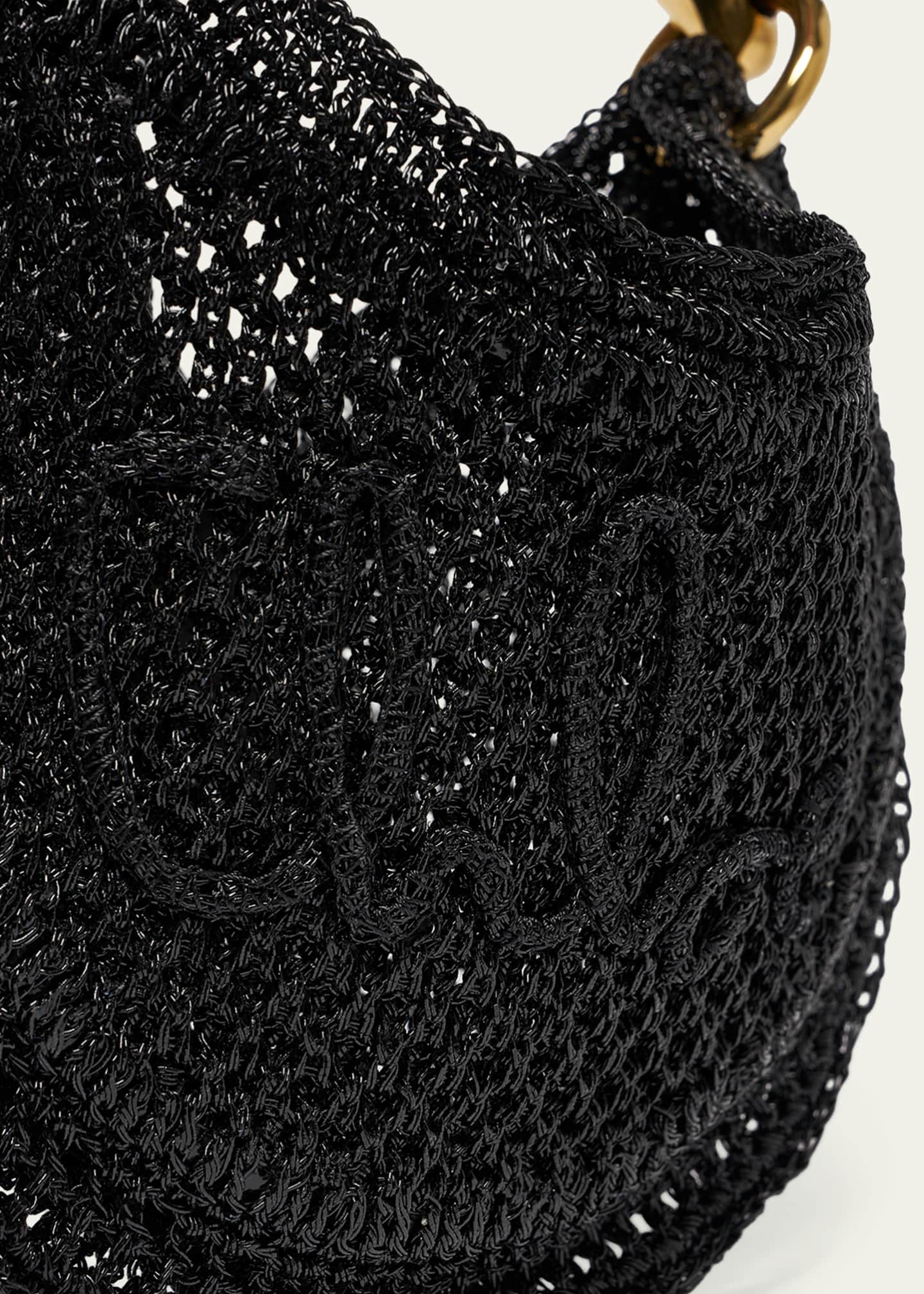 Chloe Summer Banana Mini Hobo Bag in Metallic Crochet - Bergdorf Goodman