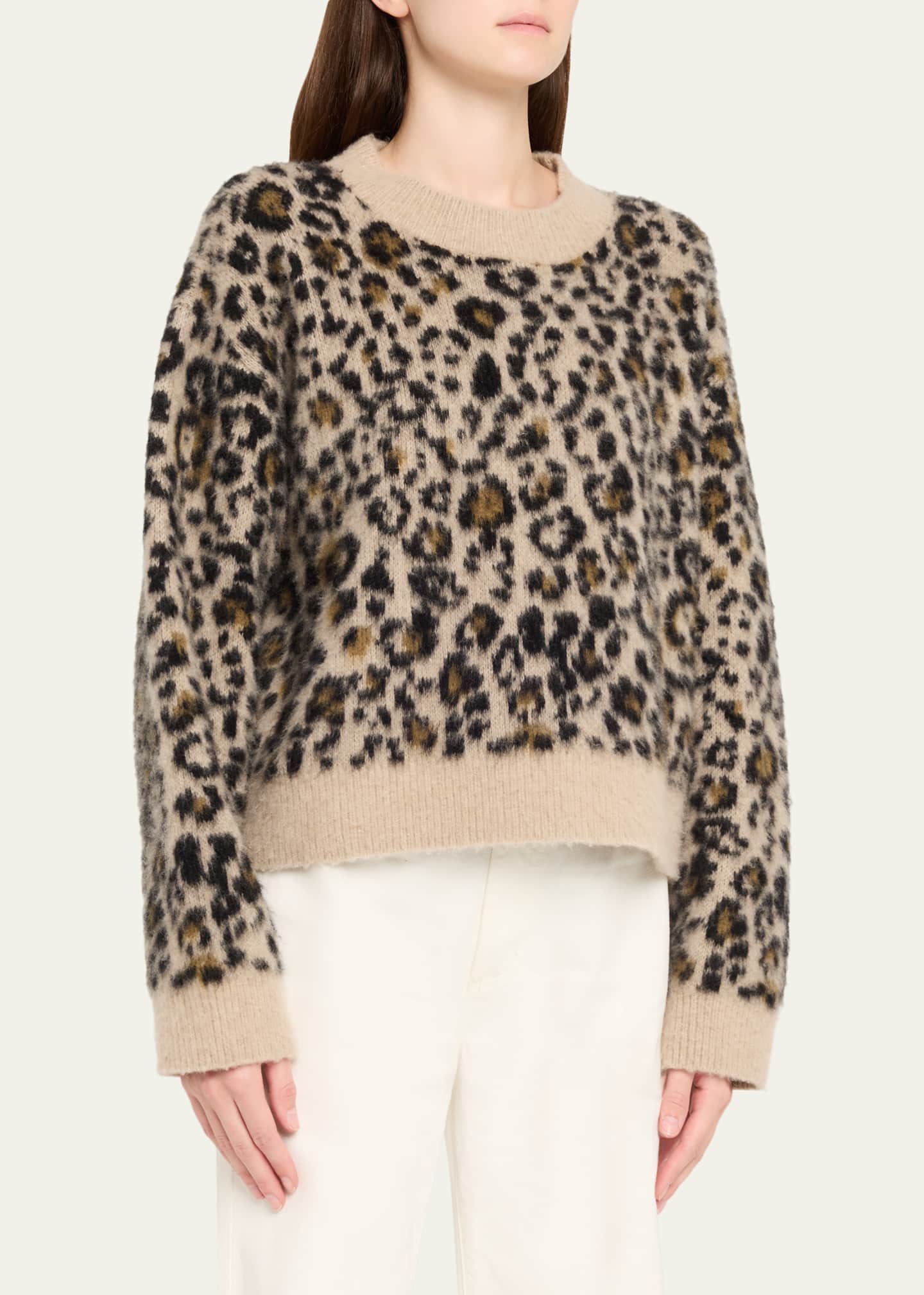 Nili Lotan Zamira Leopard Cashmere Crewneck Sweater - Bergdorf Goodman