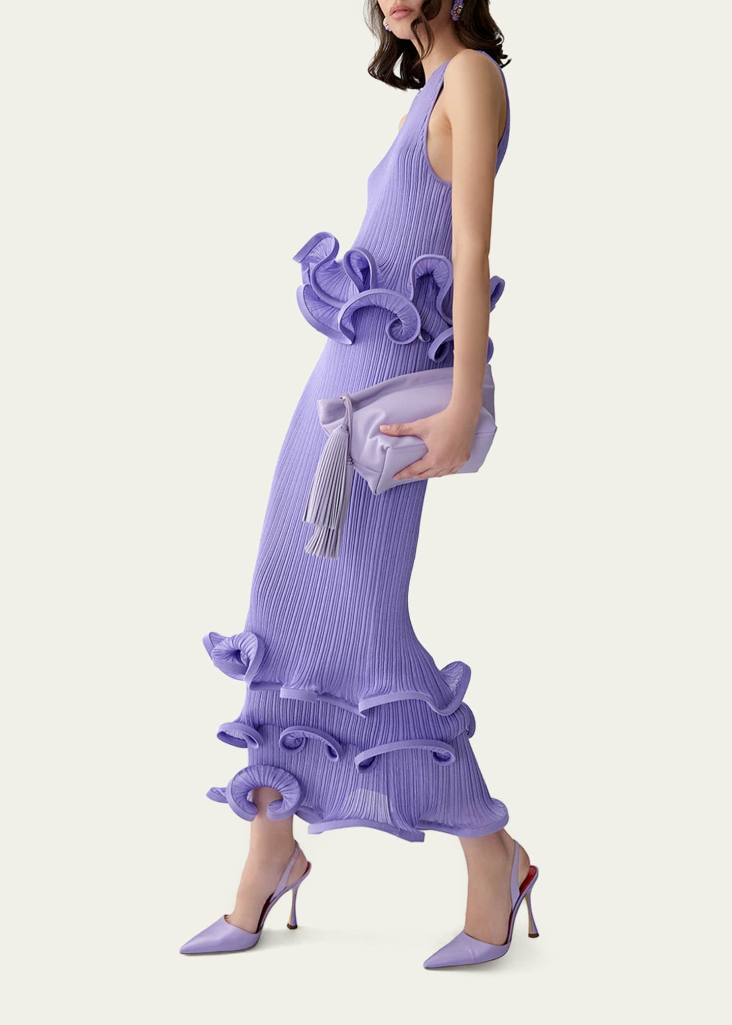 Carolina Herrera Sleeveless Tiered Ruffle Peplum Blouse - Bergdorf Goodman