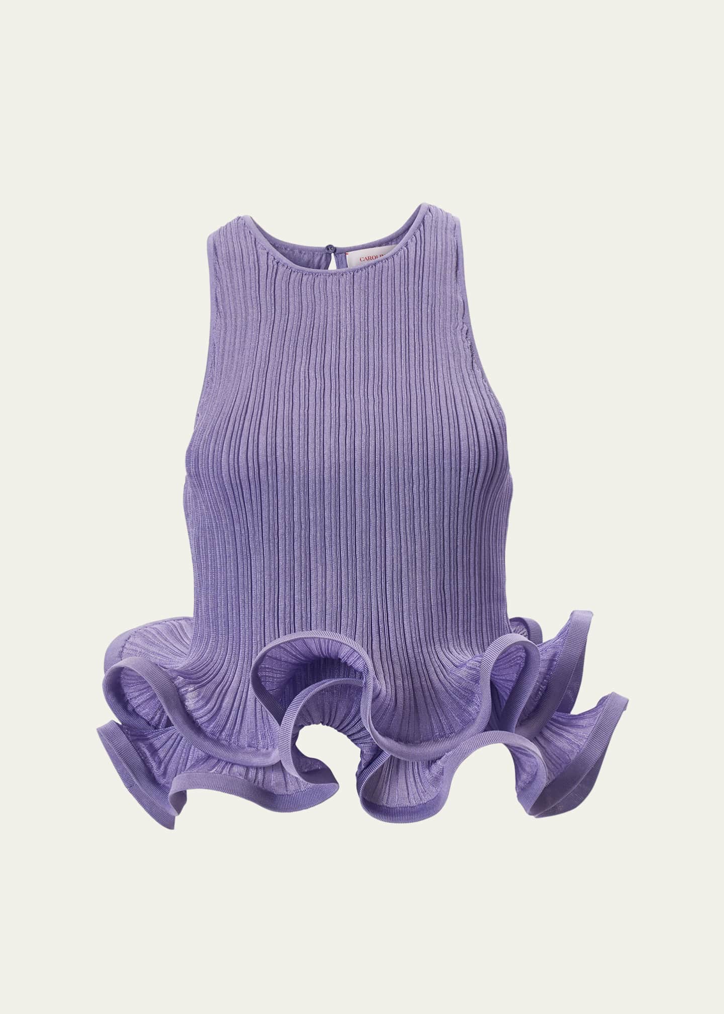 Carolina Herrera Sleeveless Tiered Ruffle Peplum Blouse - Bergdorf Goodman