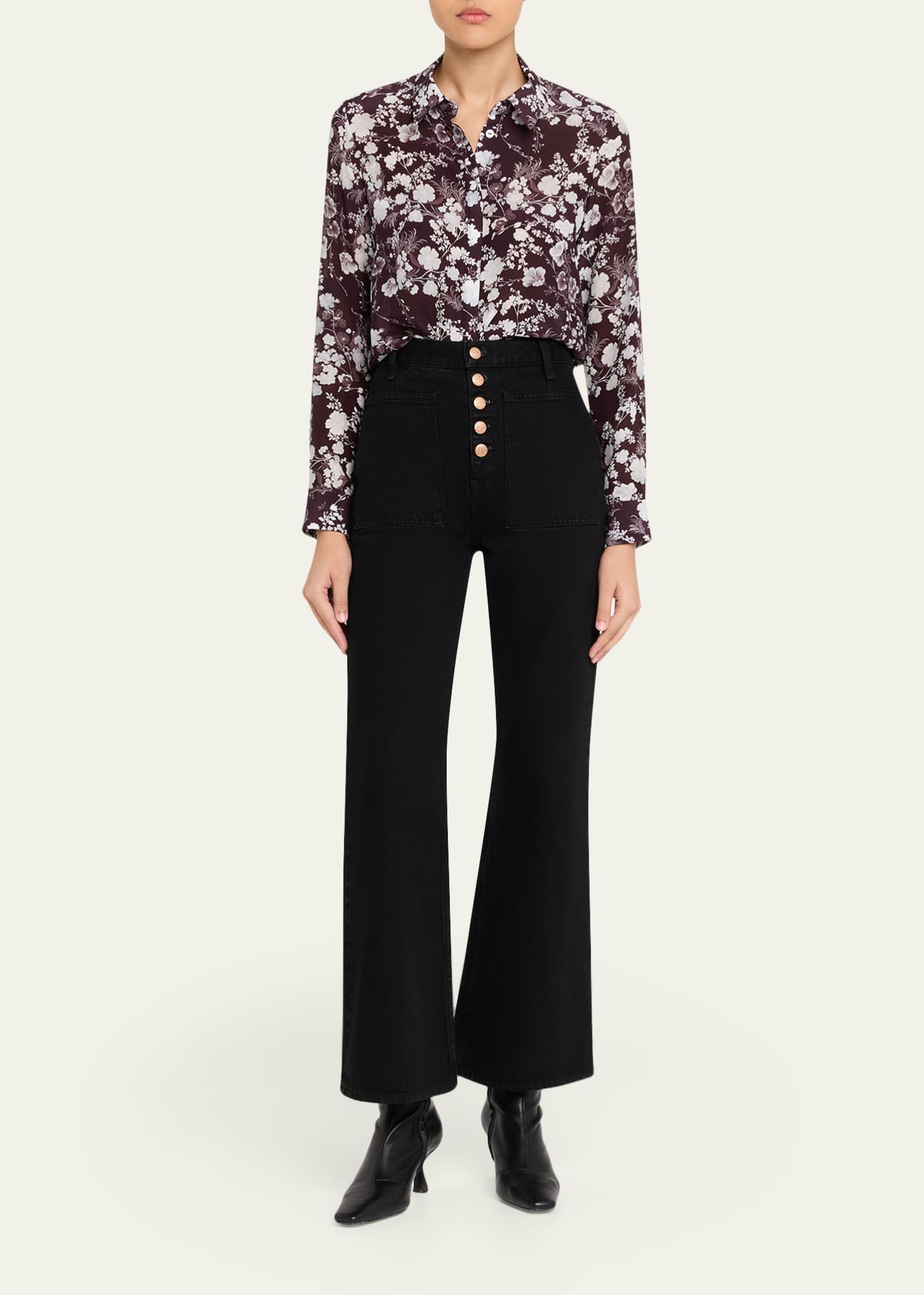 Adam Lippes Mathias Floral Silk Button-Down Shirt - Bergdorf Goodman