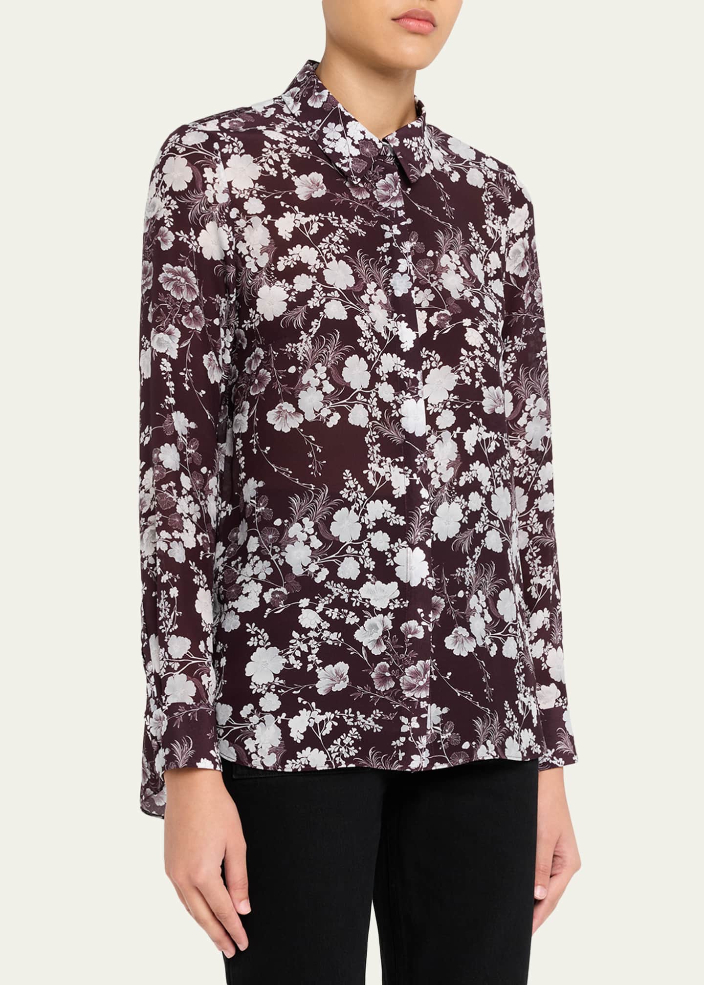 Adam Lippes Mathias Floral Silk Button-Down Shirt - Bergdorf Goodman