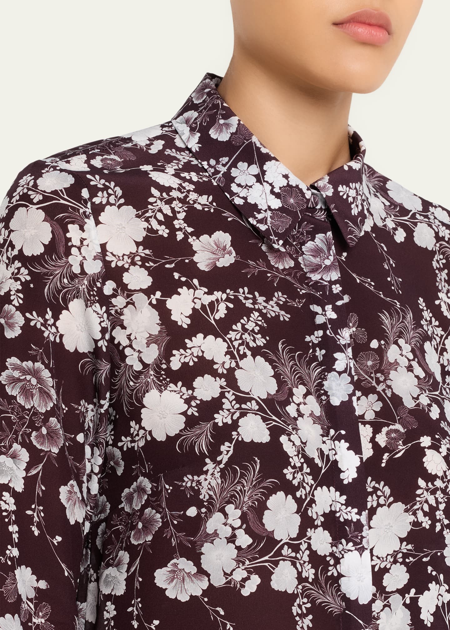 Adam Lippes Mathias Floral Silk Button-Down Shirt - Bergdorf Goodman