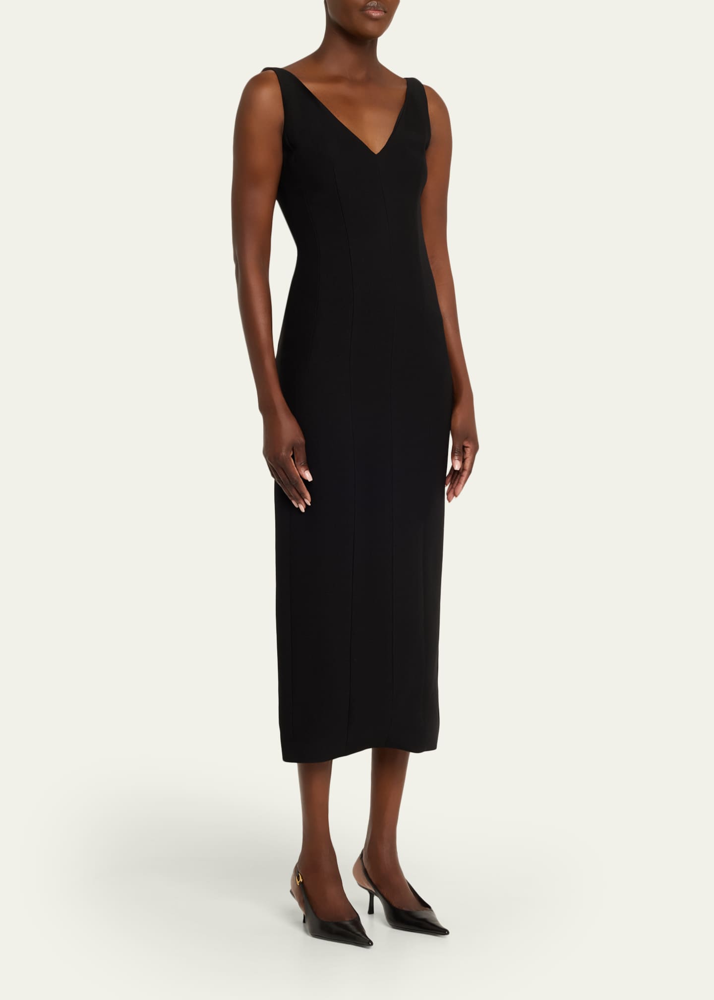 Adam Lippes Willa Sleeveless Silk Wool Midi Dress - Bergdorf Goodman