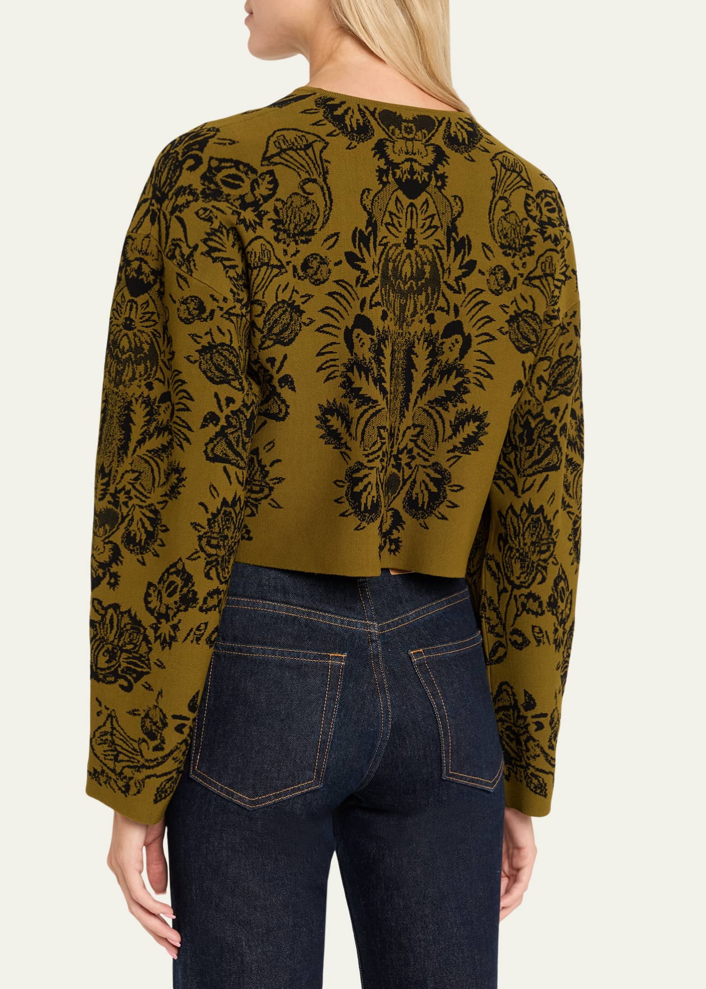 Ulla Johnson Elisa Jacquard Knit Crop Sweater - Bergdorf Goodman
