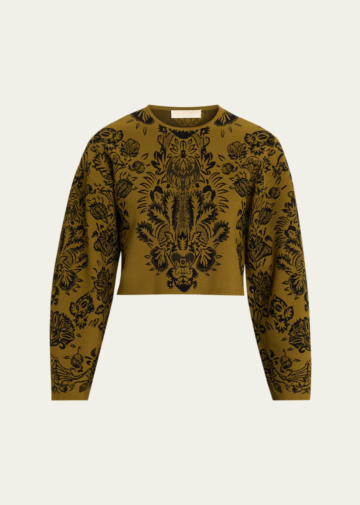 Ulla Johnson Elisa Jacquard Knit Crop Sweater - Bergdorf Goodman