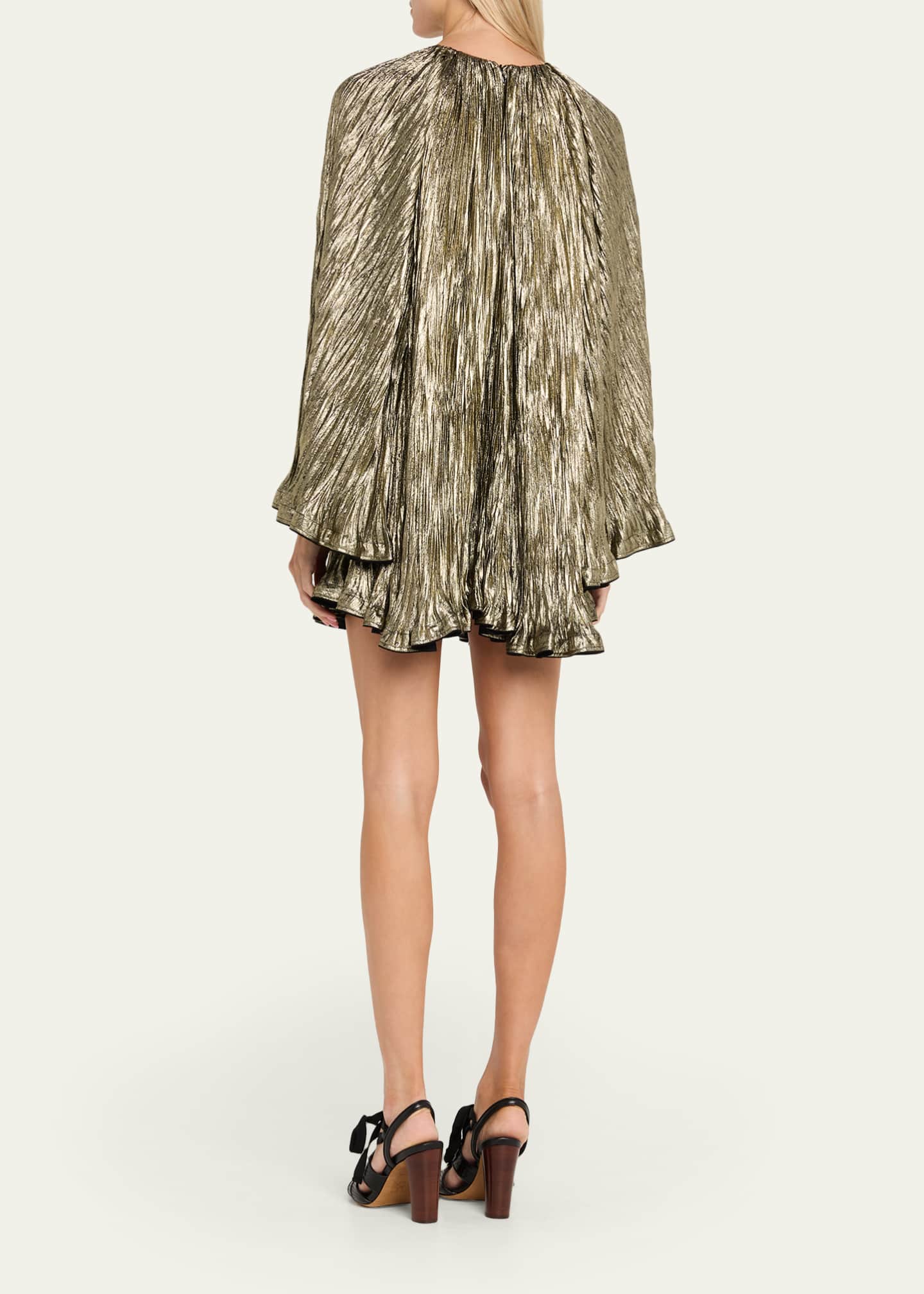 Ulla Johnson Claire Pleated Long-Sleeve Mini Dress - Bergdorf Goodman