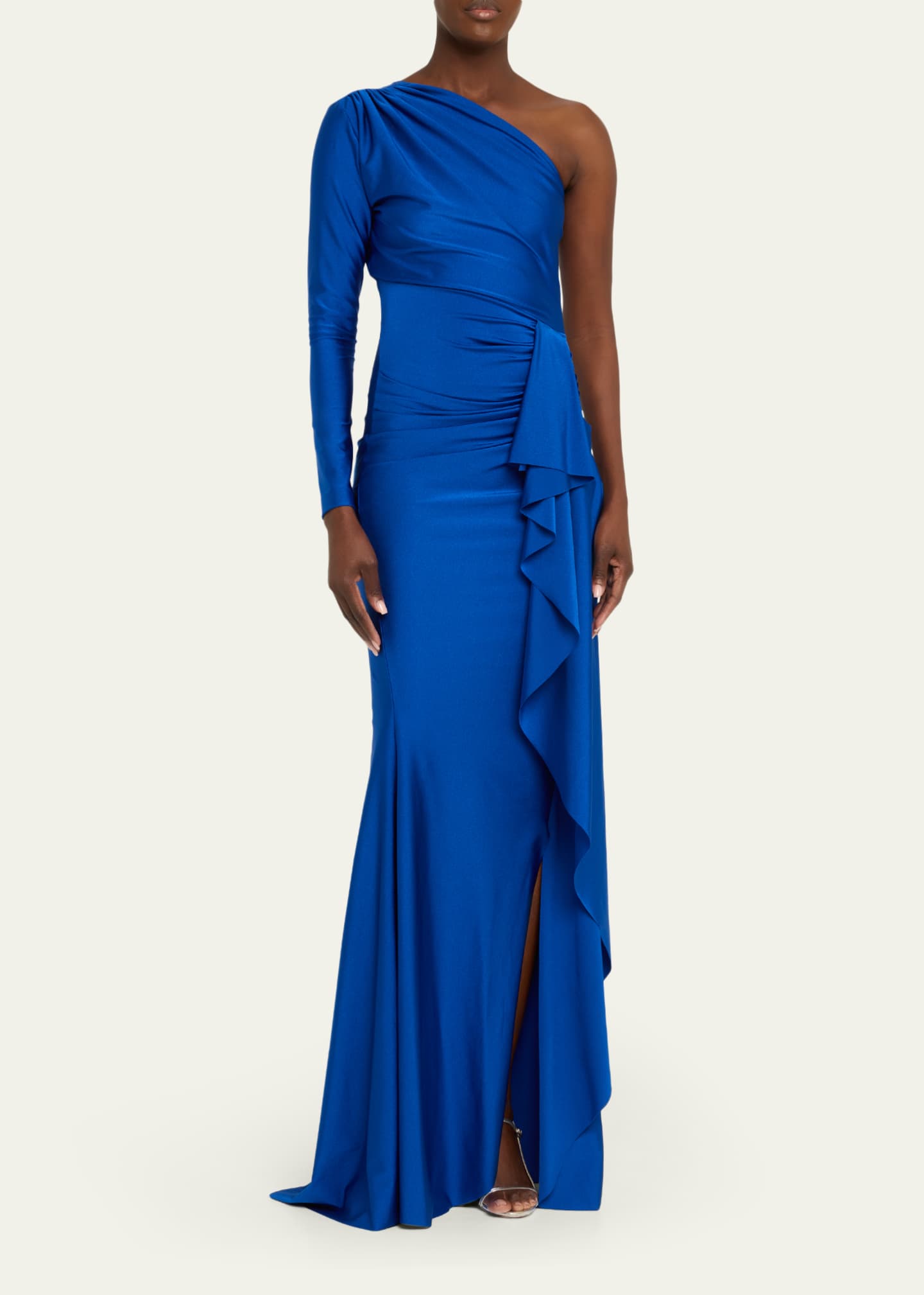 Chiara Boni La Petite Robe Serina One-Shoulder Draped Jersey Gown ...