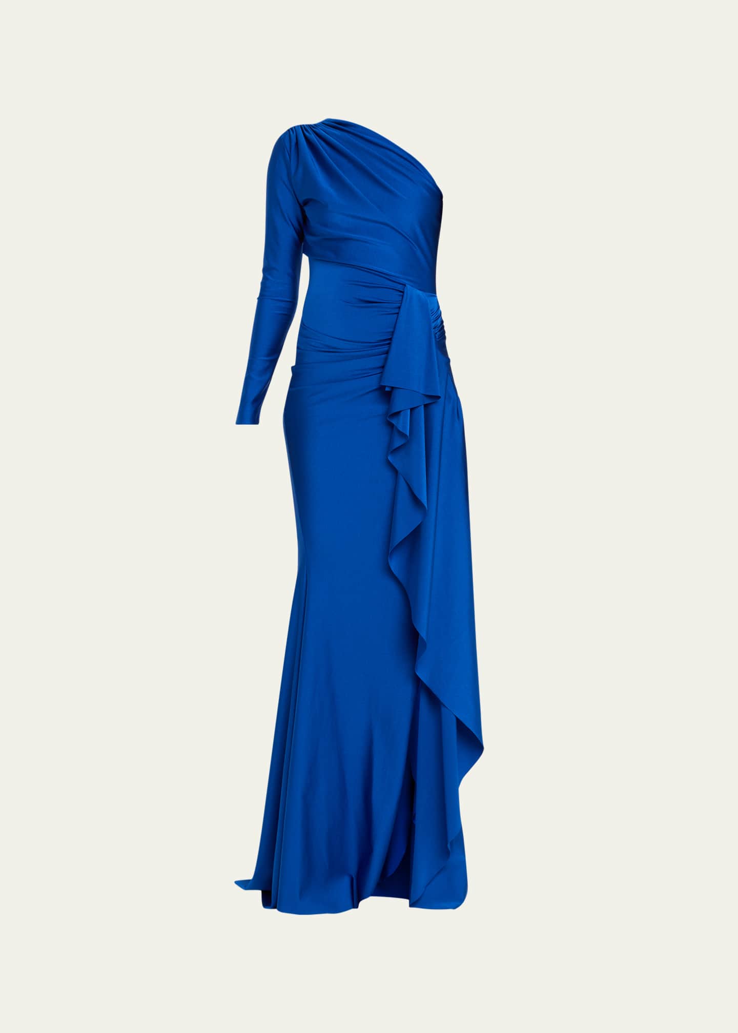 Chiara Boni La Petite Robe Serina One-Shoulder Draped Jersey Gown ...