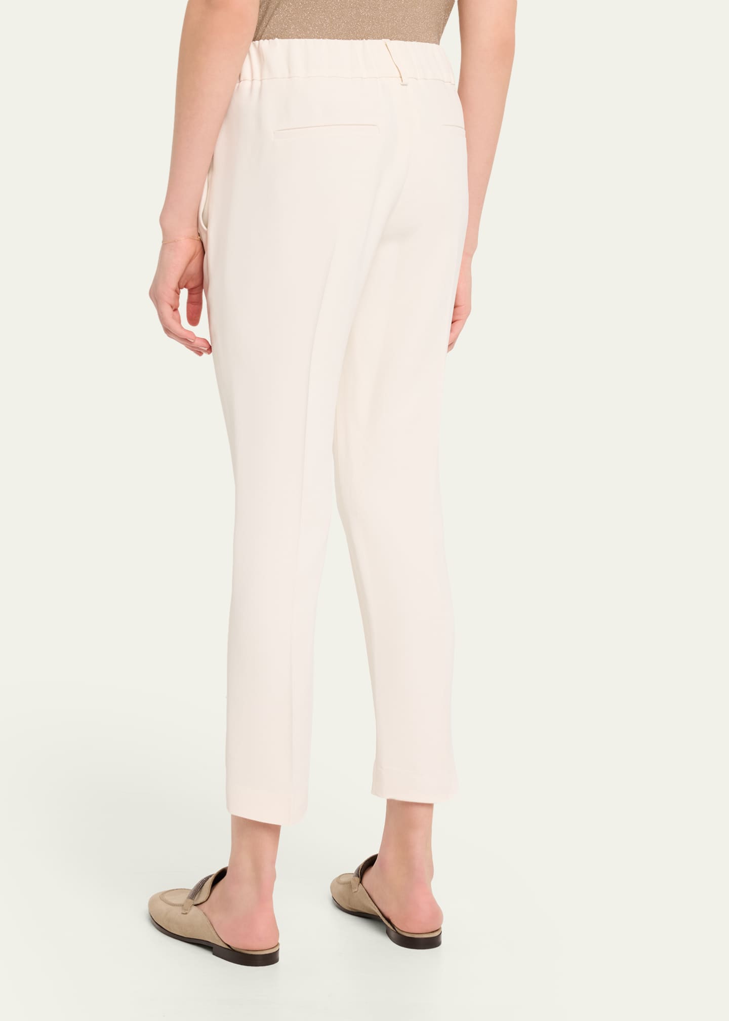 Brunello Cucinelli Crepe Cady Slim-Leg Ankle Pull-On Pants - Bergdorf ...