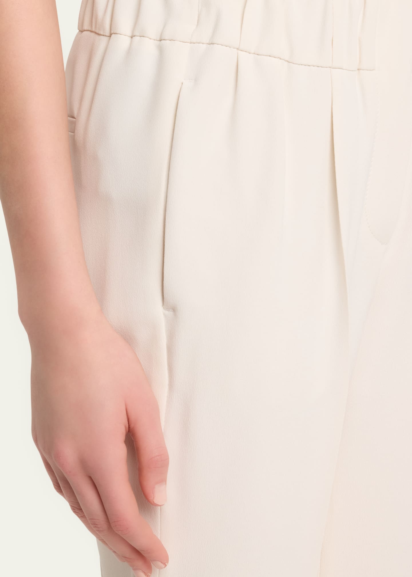 Brunello Cucinelli Crepe Cady Slim-Leg Ankle Pull-On Pants - Bergdorf ...