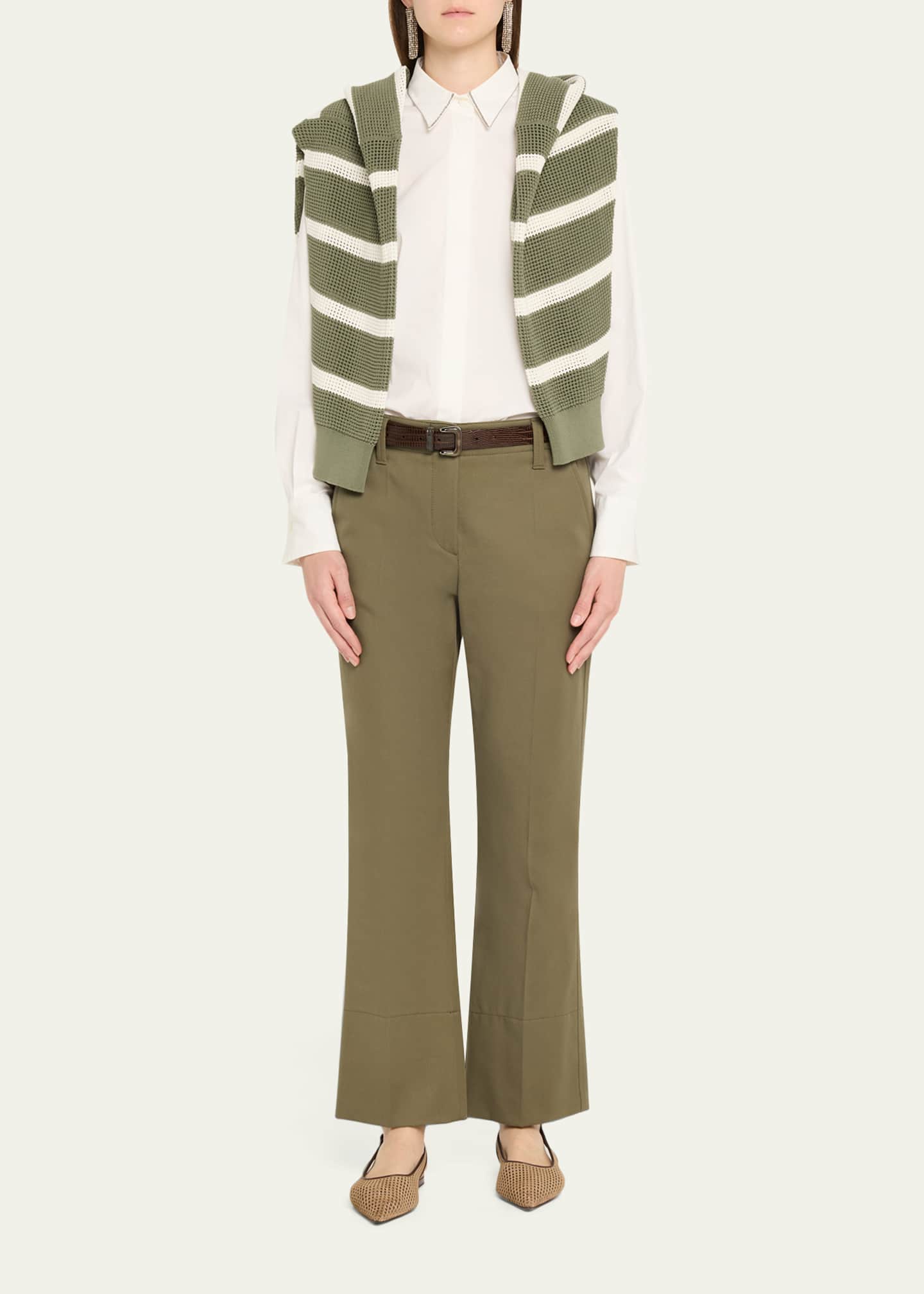 Brunello Cucinelli Monili-Trim Cotton Poplin Button-Down Shirt ...