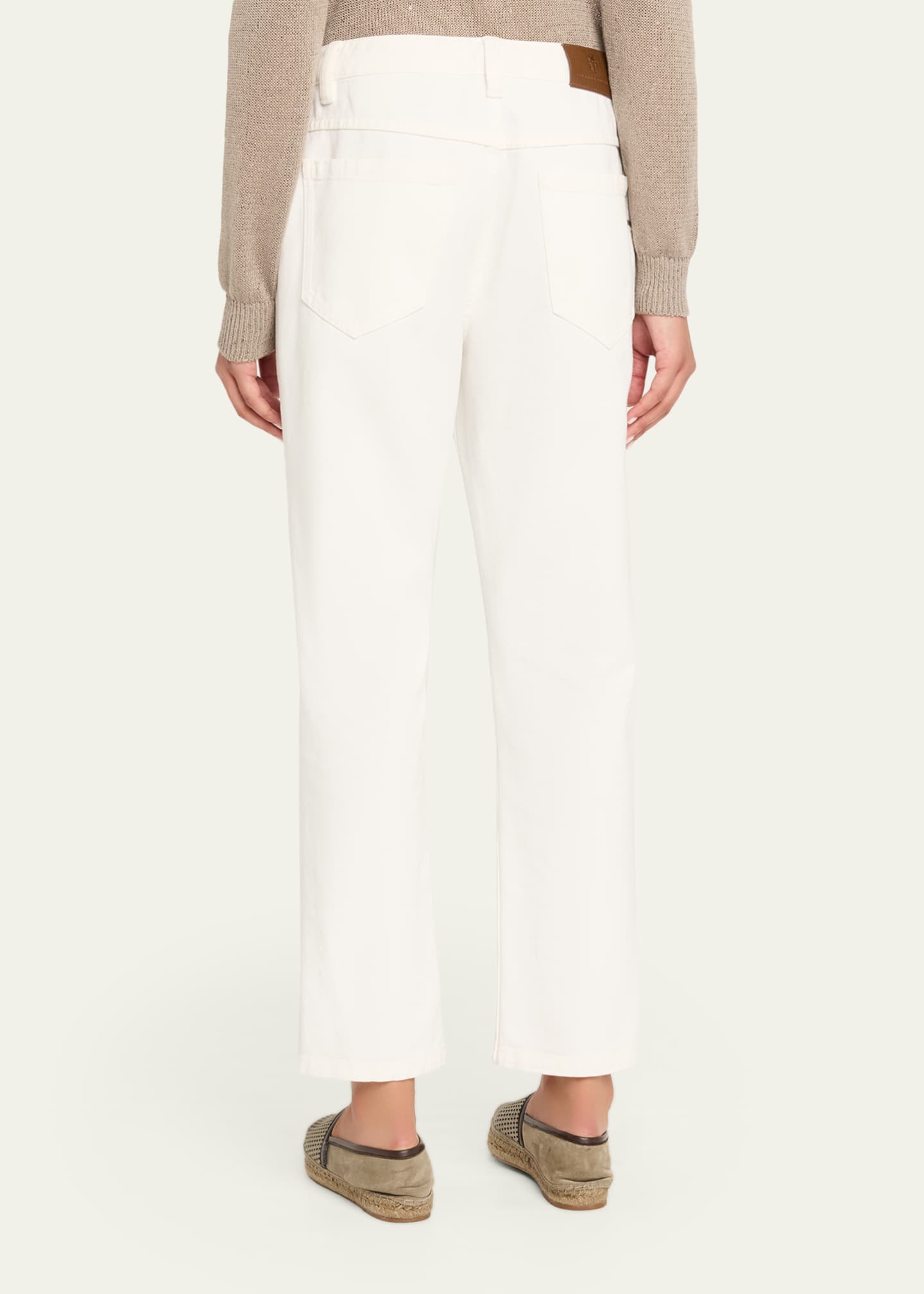 Brunello Cucinelli Mid-Rise Cotton Bull Straight-Leg Ankle Jeans ...