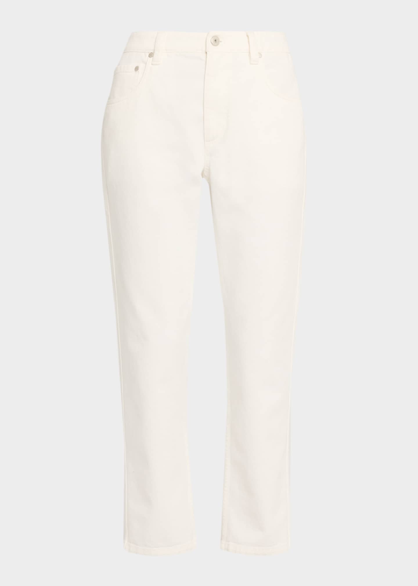 Brunello Cucinelli Mid-Rise Cotton Bull Straight-Leg Ankle Jeans ...