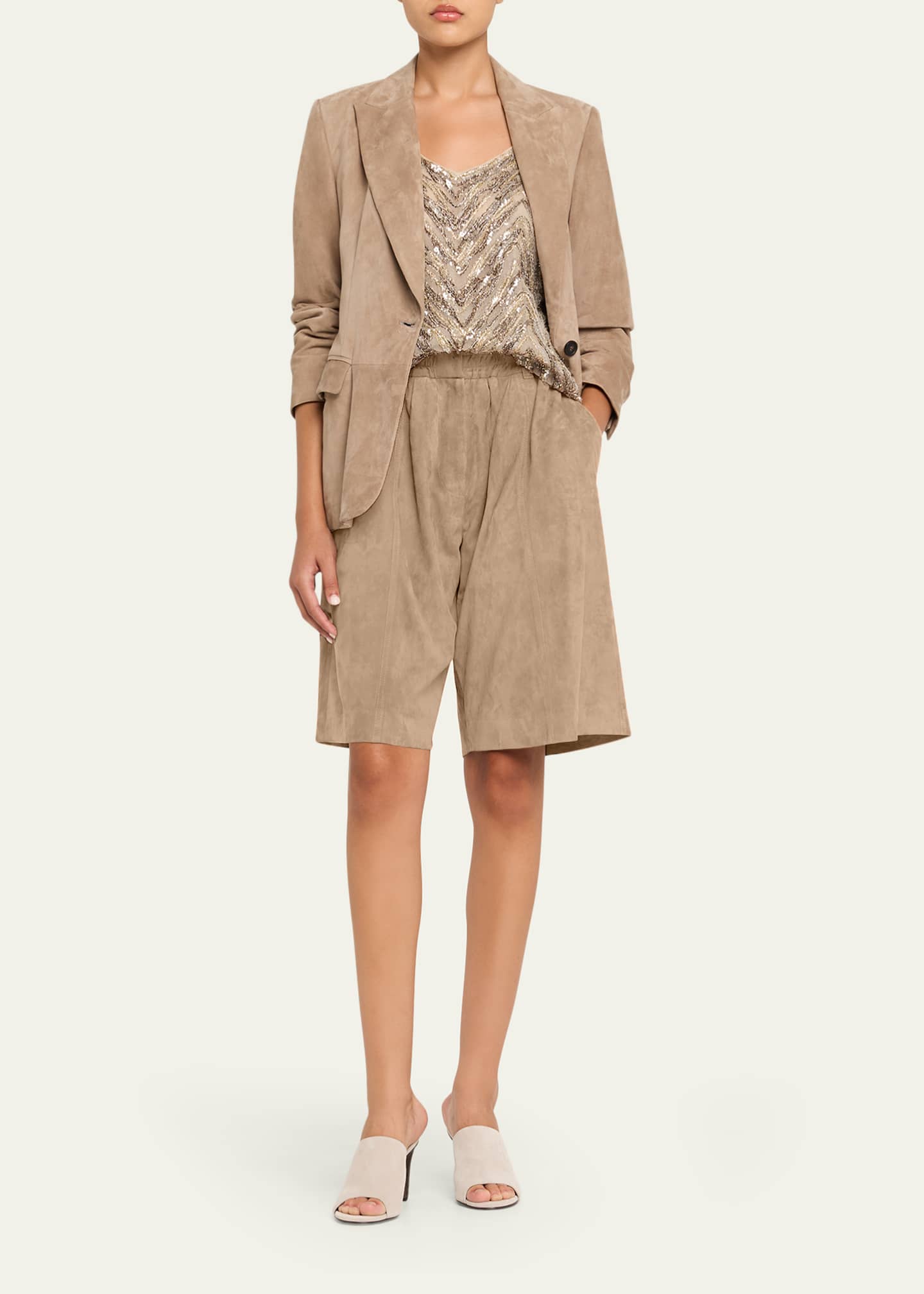 Brunello Cucinelli Suede Single-Breasted Blazer Jacket - Bergdorf Goodman